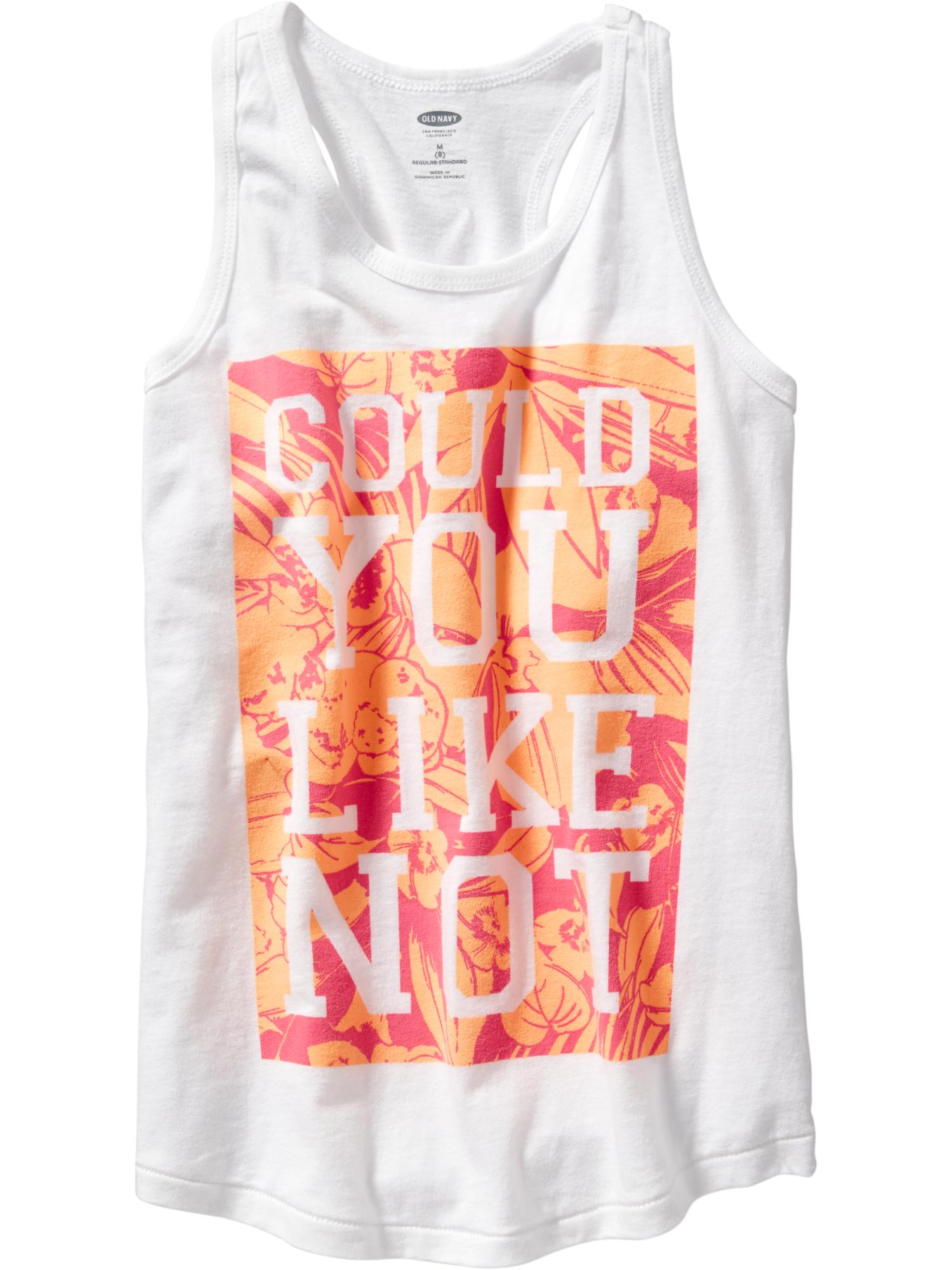 Girls Graphic Racerback Tanks | Old Navy