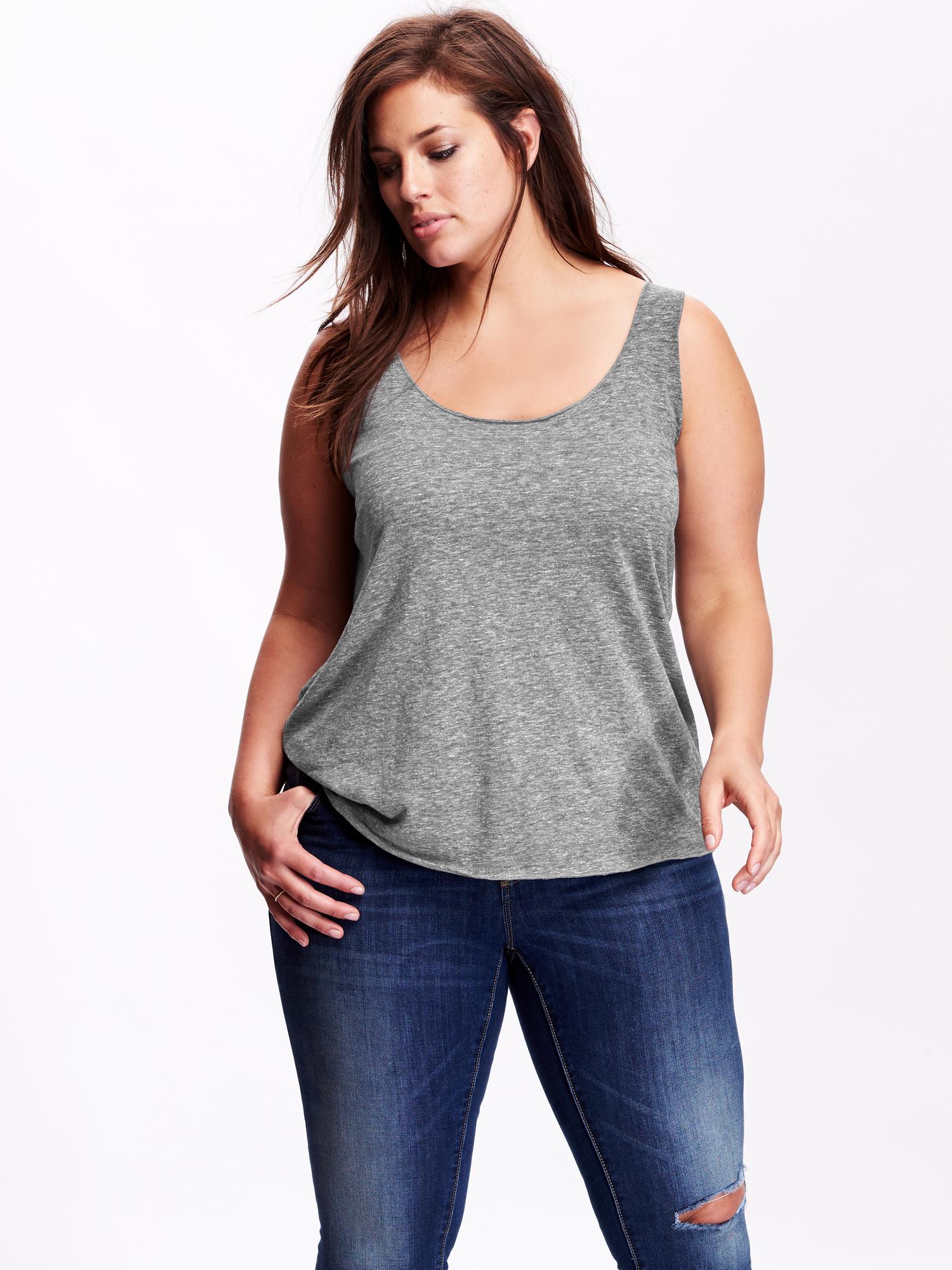 Relaxed Raw-Edge Plus-Size Tank | Old Navy