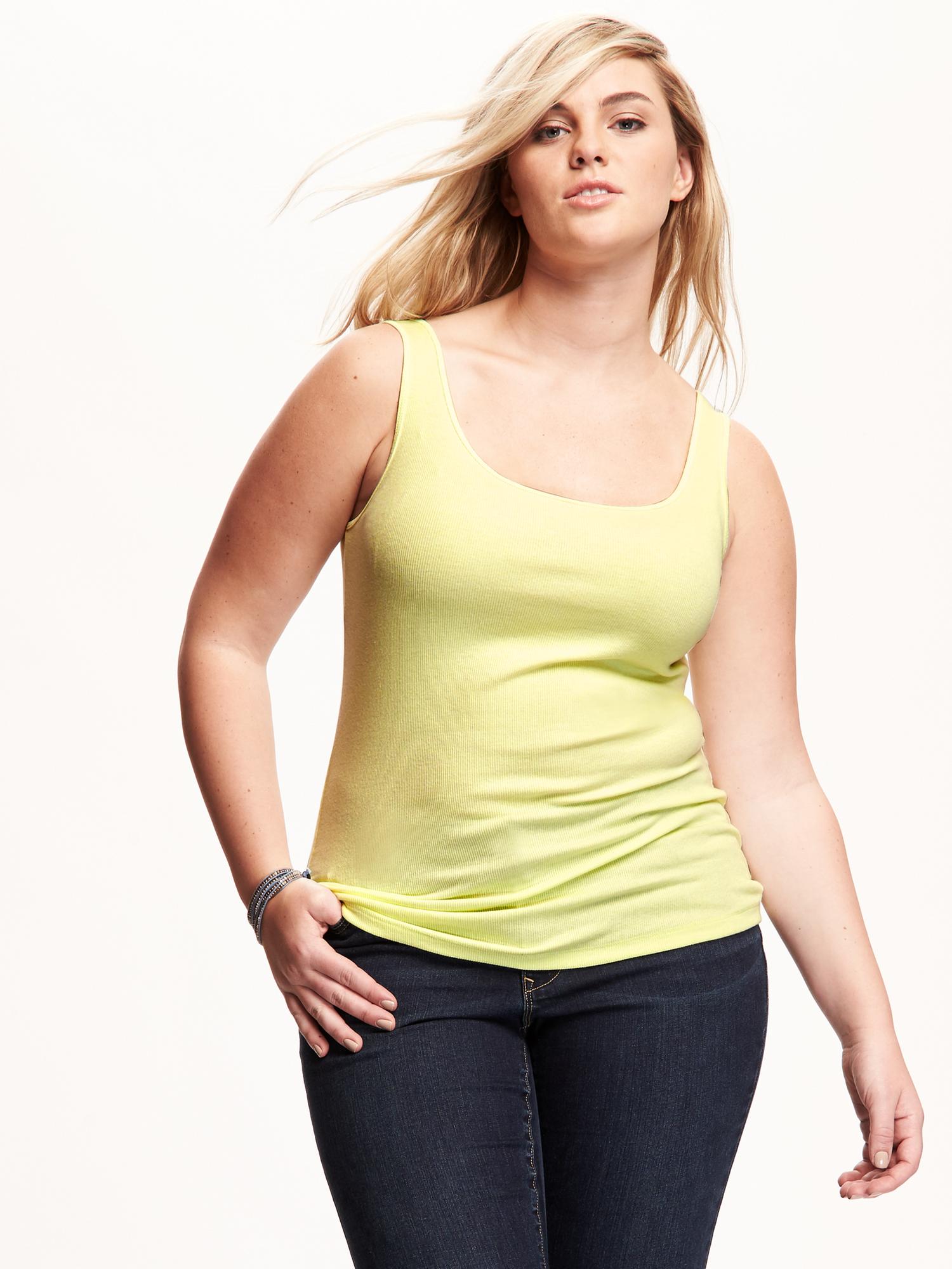 Fitted Rib-Knit Plus-Size Layering Tank | Old Navy