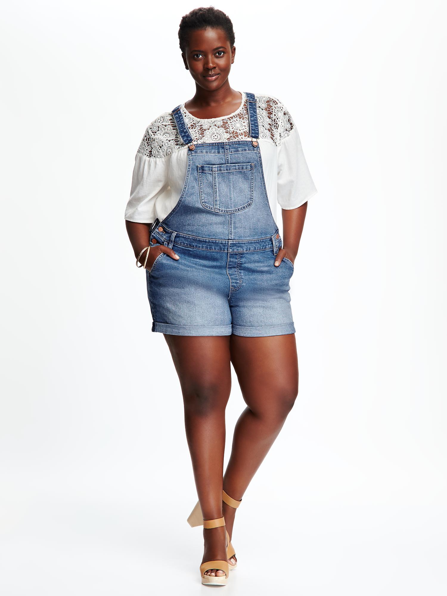 Plus-Size Denim Shortalls | Old Navy