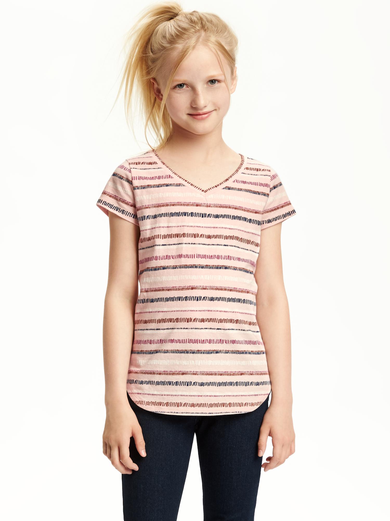 Fitted V-Neck Tee for Girls | Old Navy