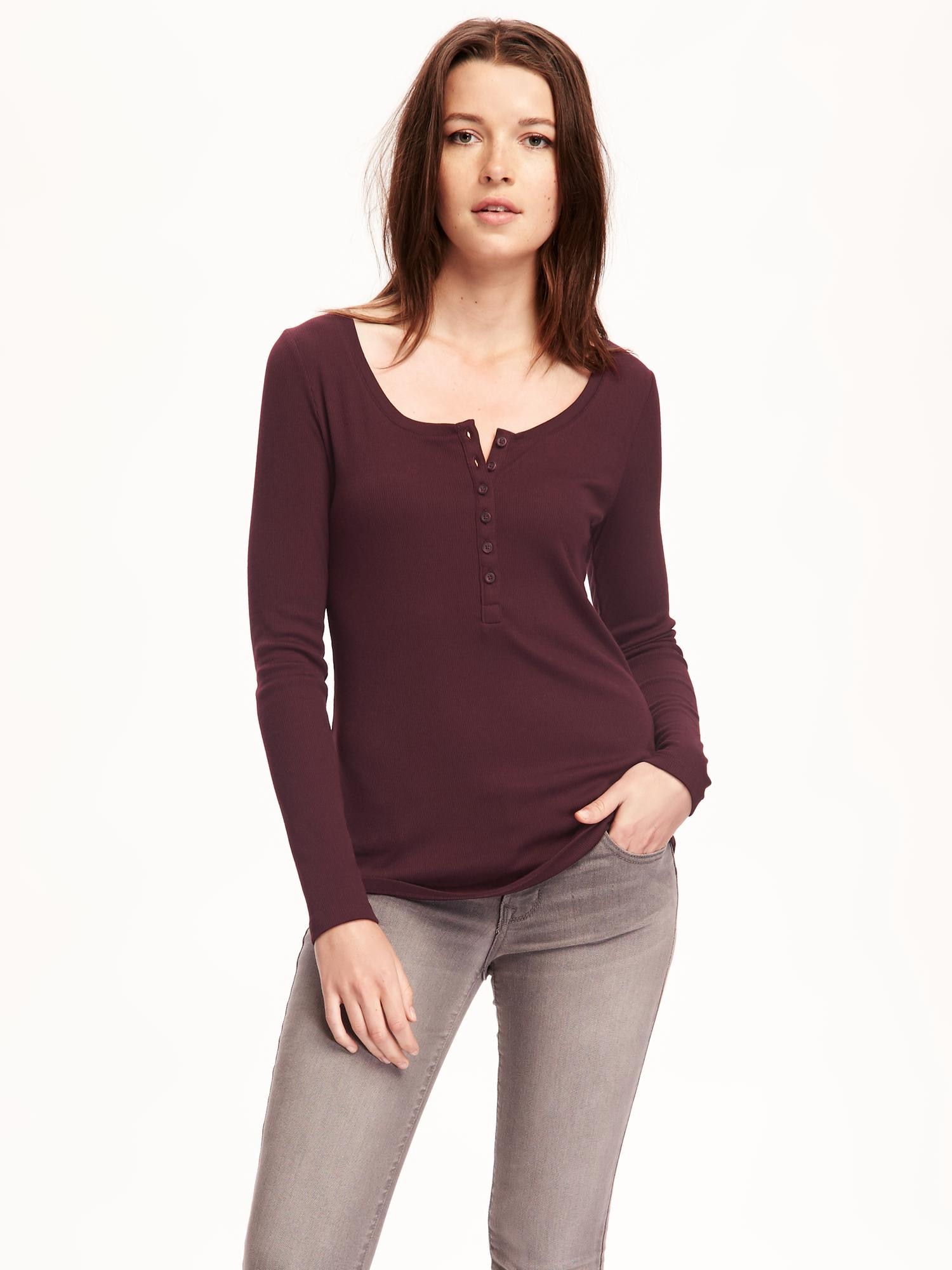 Rib-Knit Henley for Women | Old Navy