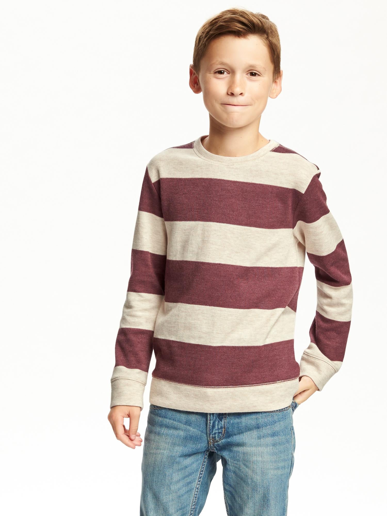 French-Rib Rugby Stripe Crew-Neck Sweater for Boys | Old Navy