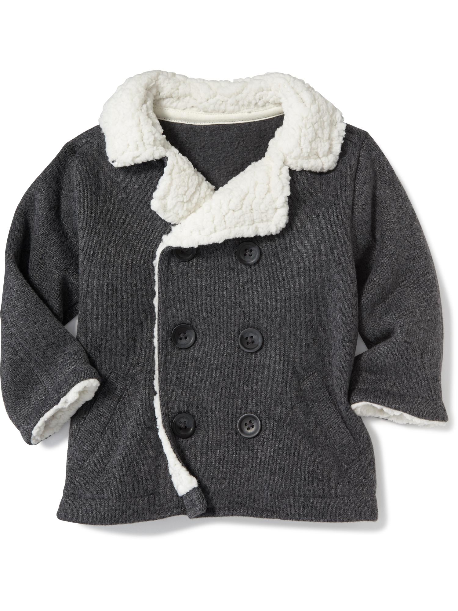 Sherpa-Collar Fleece Peacoat for Baby | Old Navy