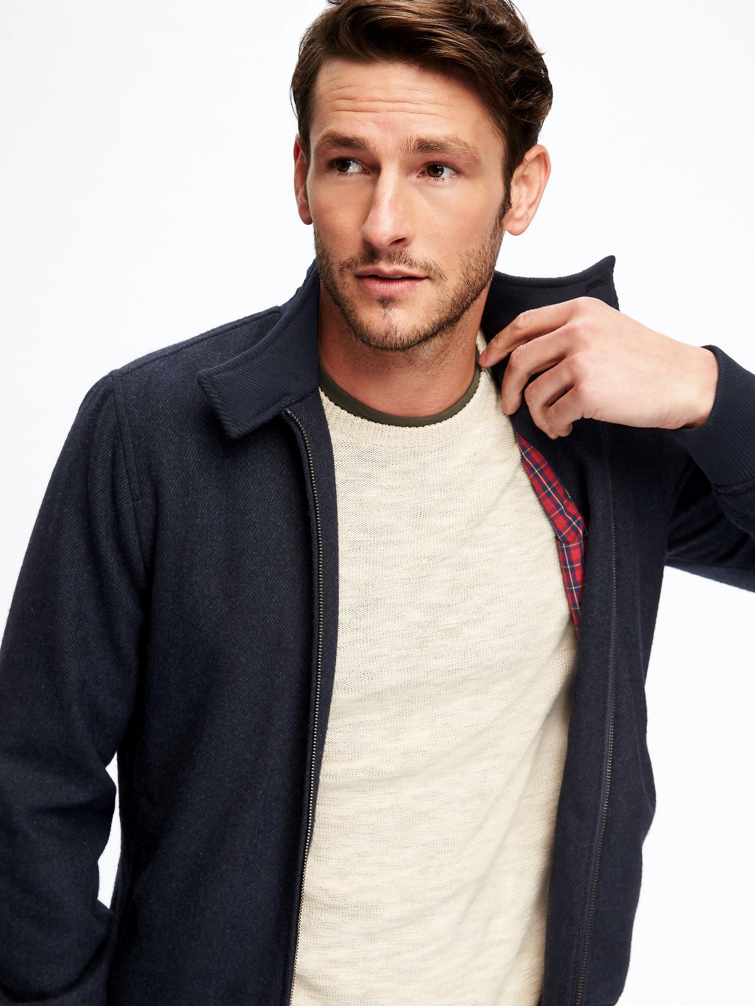 Wool-Blend Harrington Jacket for Men | Old Navy