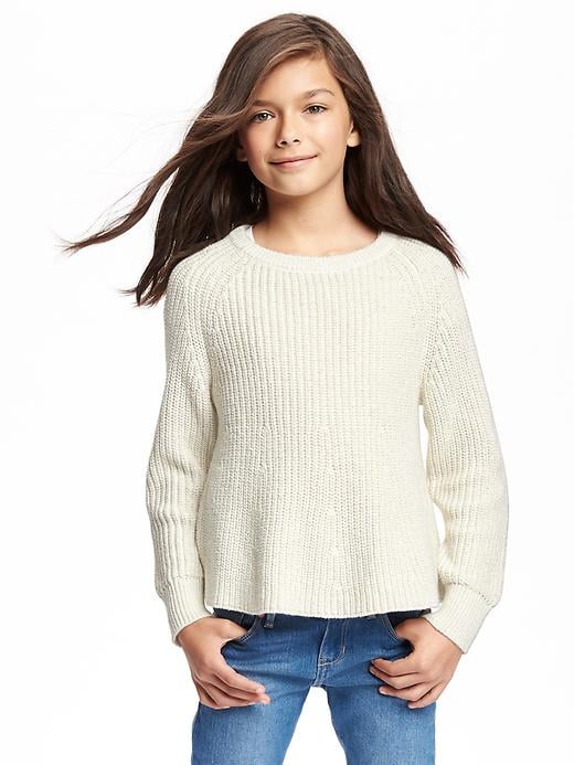 Scoop-Neck Metallic-Thread Sweater for Girls | Old Navy