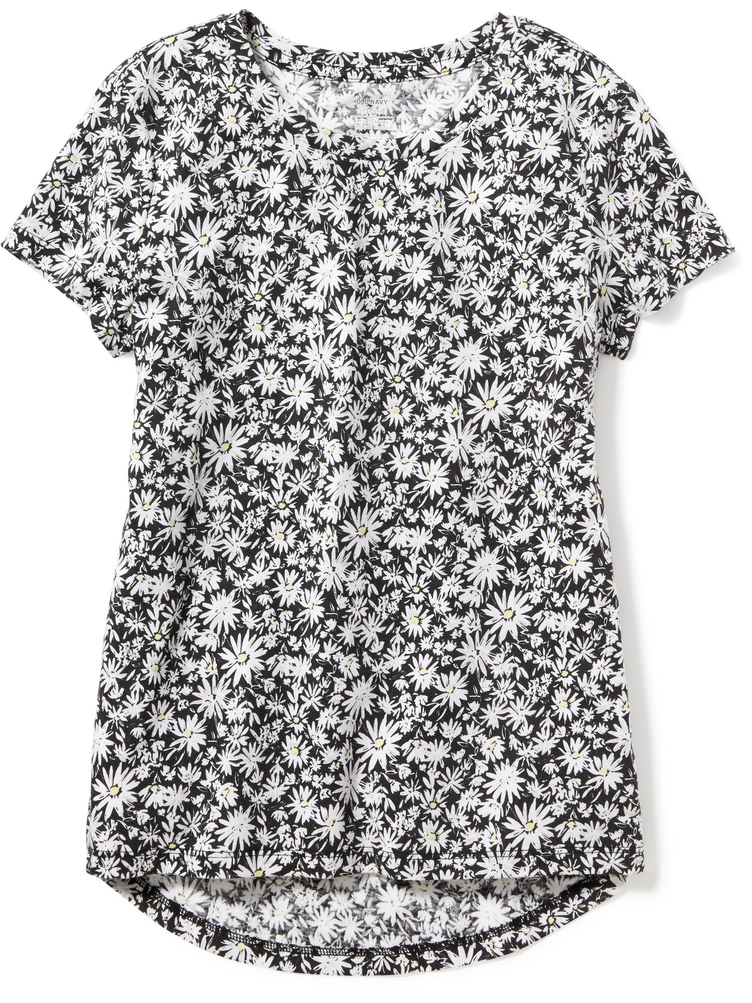 Relaxed Hi-Lo Scoop-Neck Tee for Girls | Old Navy