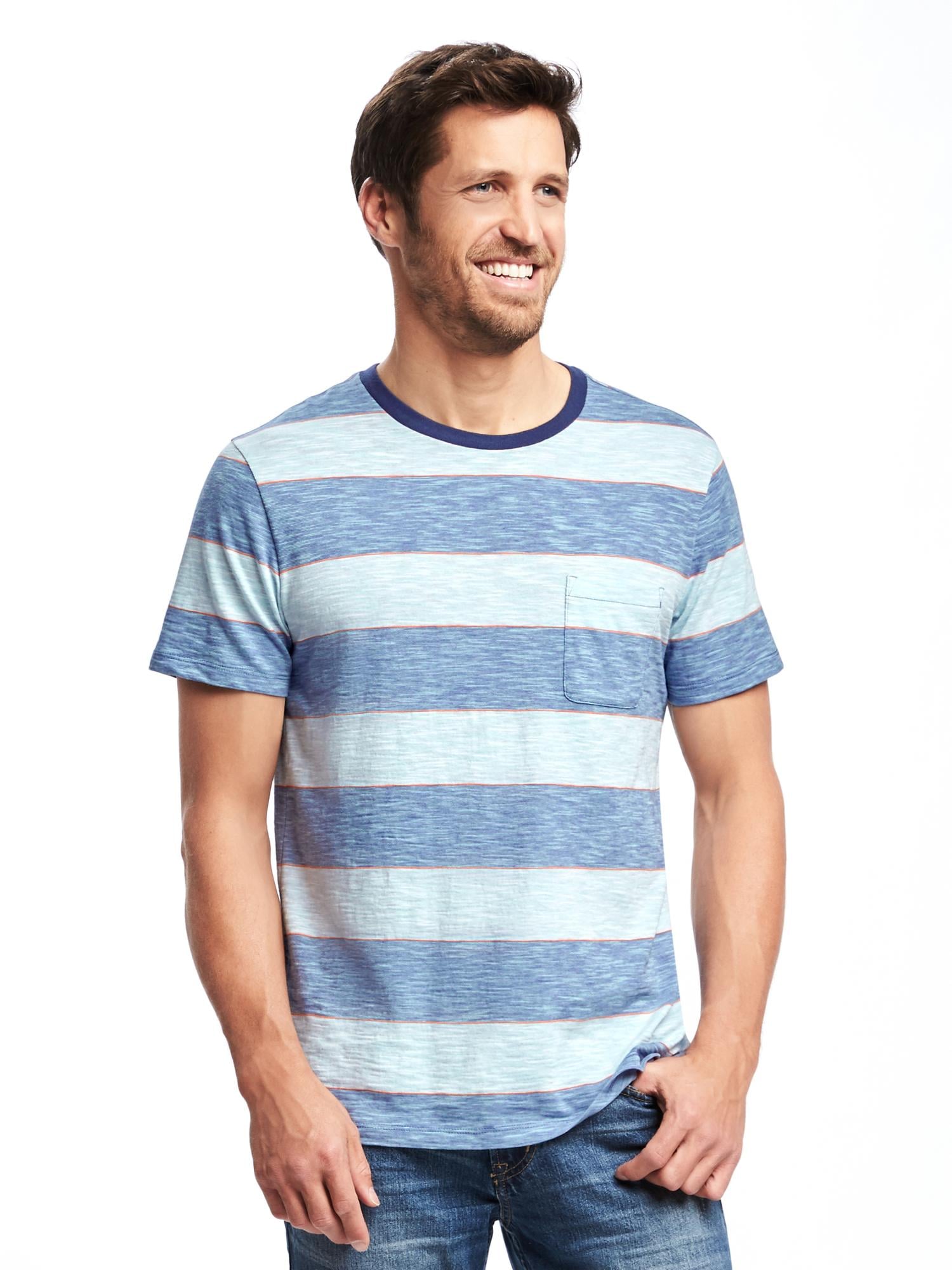 Striped Slub-Knit Pocket Tee for Men | Old Navy