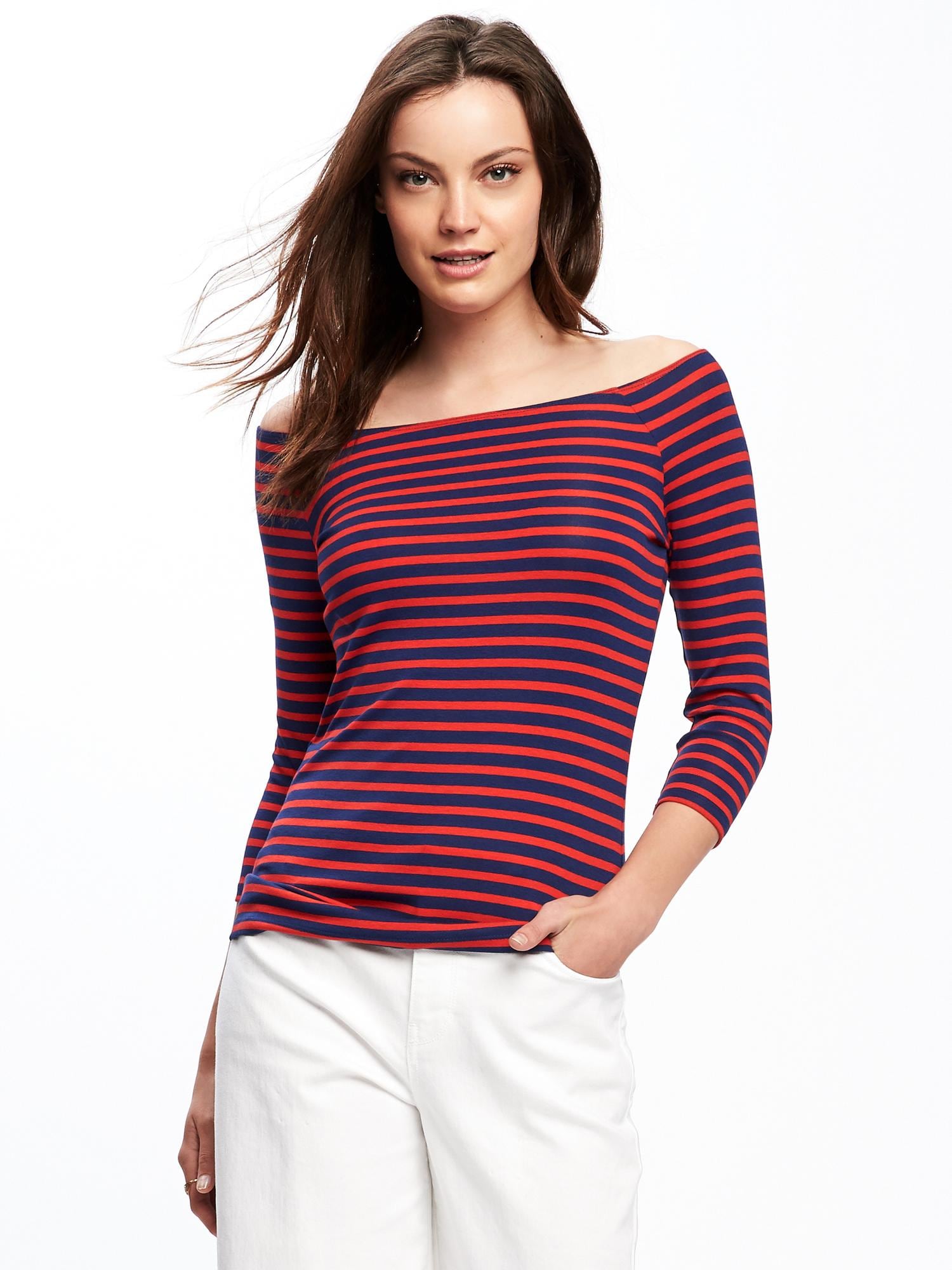 Semi-Fitted Off-Shoulder Top for Women | Old Navy