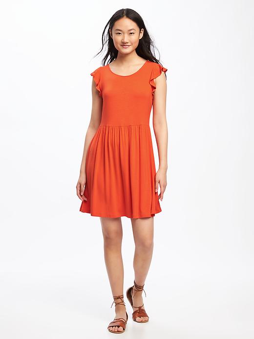 Flutter Sleeve Fit And Flare Dress For Women Old Navy