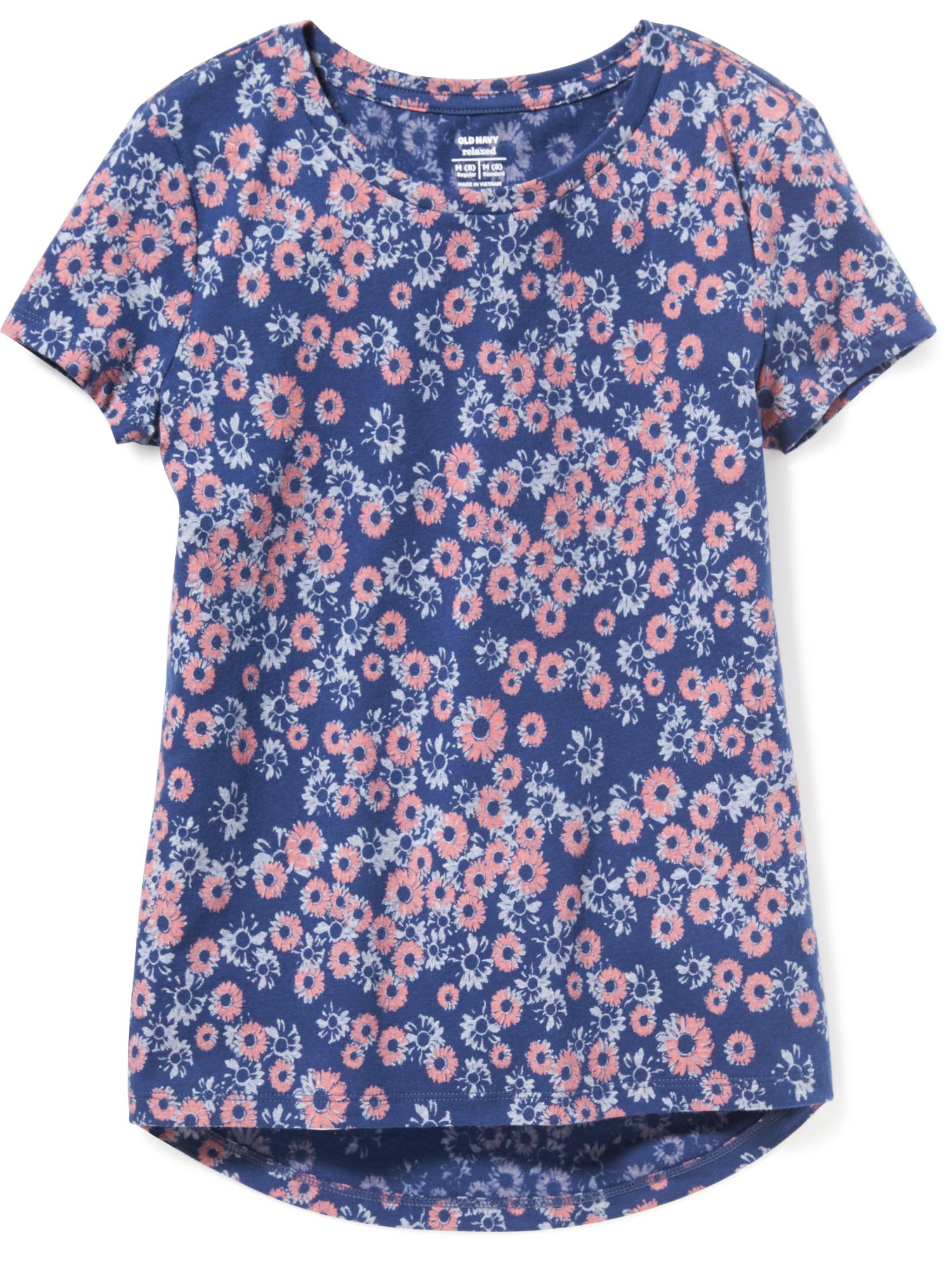Relaxed Hi-Lo Scoop-Neck Tee for Girls | Old Navy
