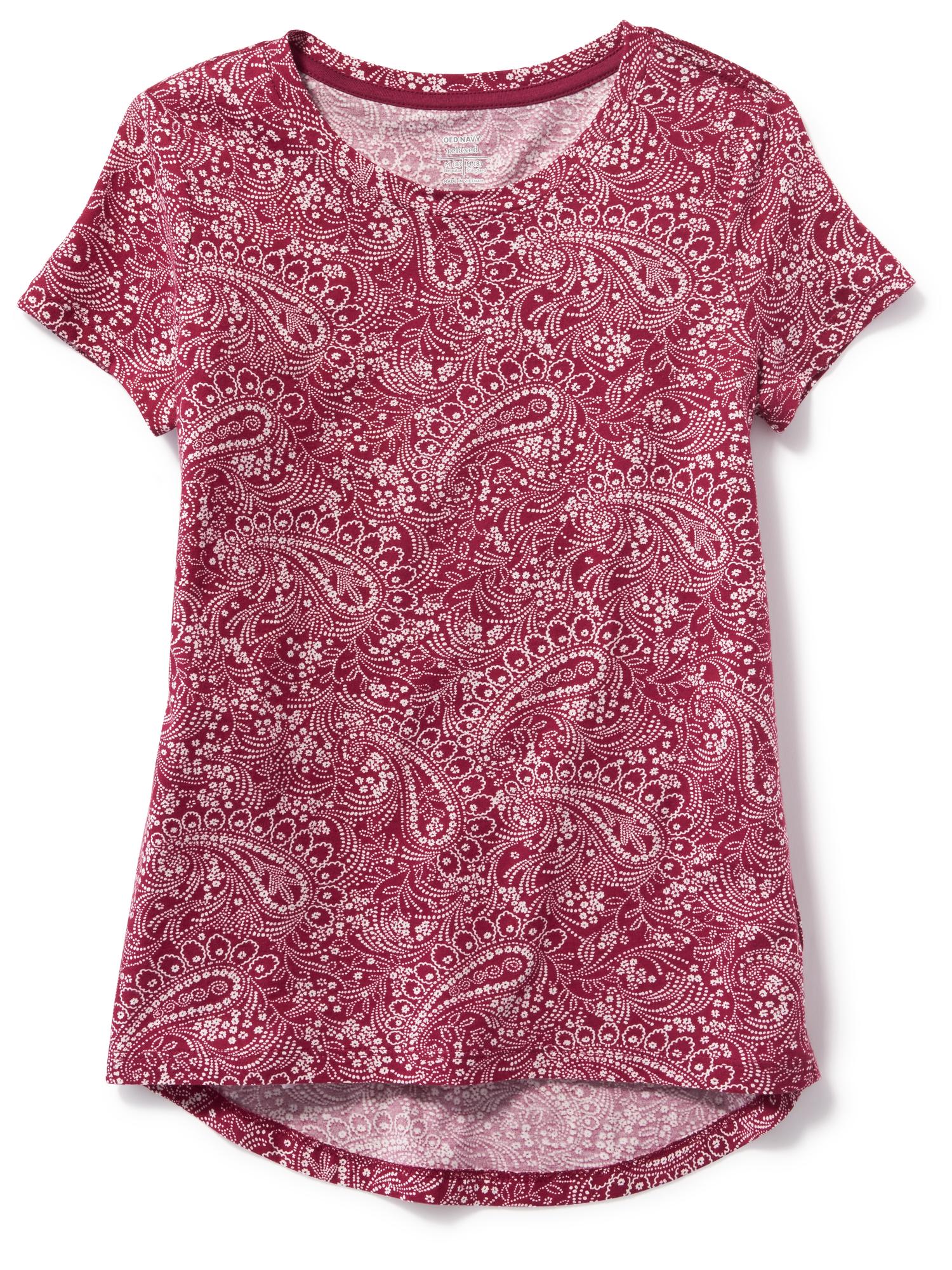 Relaxed Hi-Lo Scoop-Neck Tee for Girls | Old Navy