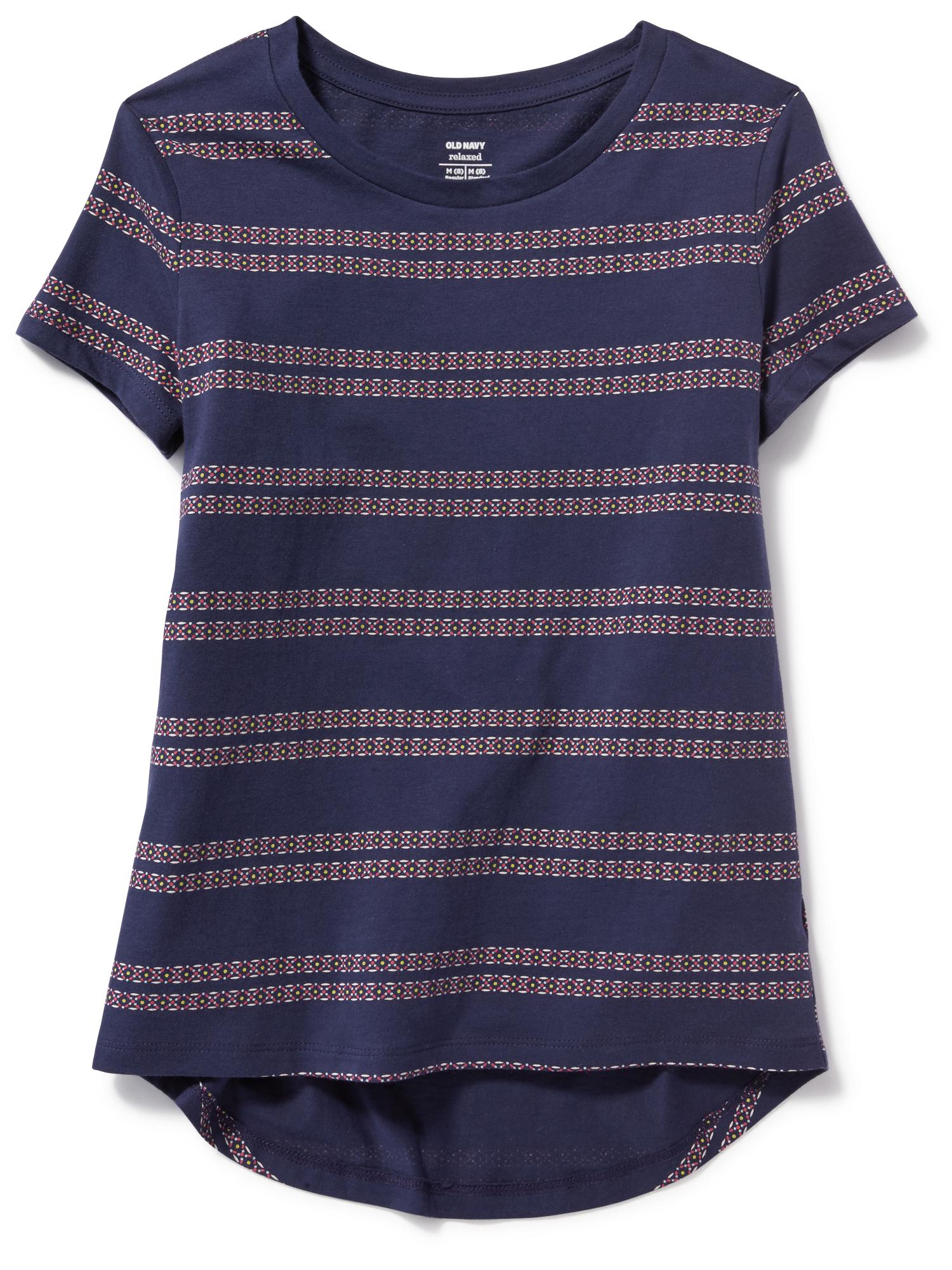 Relaxed Hi-Lo Scoop-Neck Tee for Girls | Old Navy