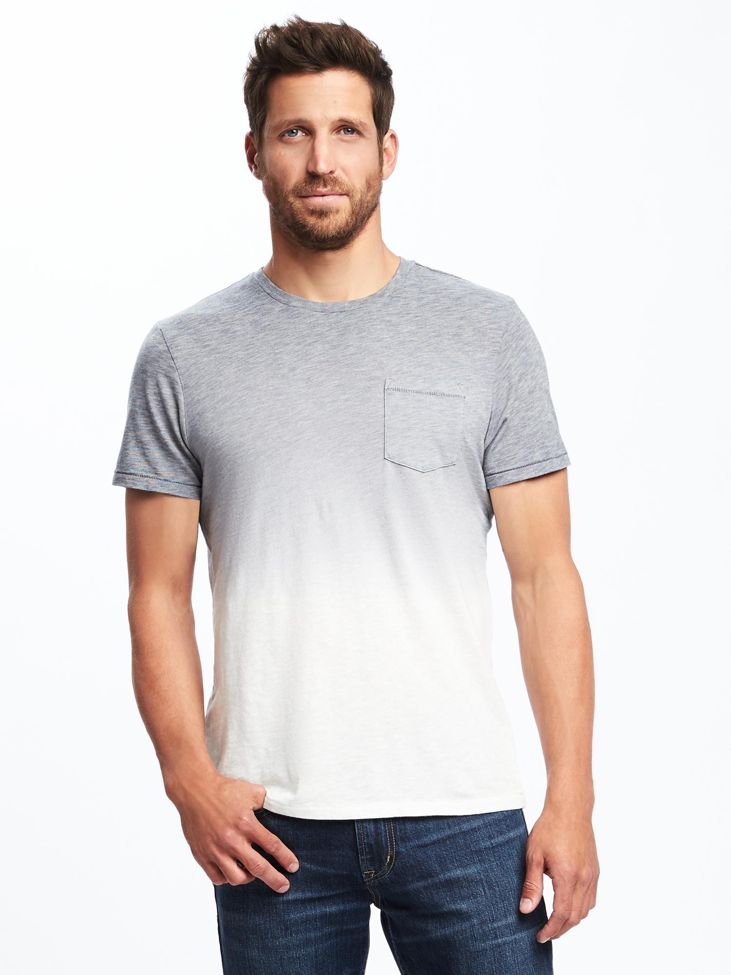Dip-Dye Slub-Knit Pocket Tee for Men | Old Navy