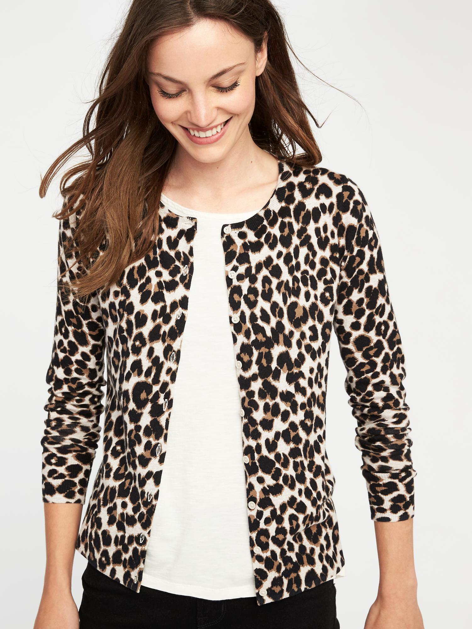 Classic Cheetah-Print Cardi for Women | Old Navy