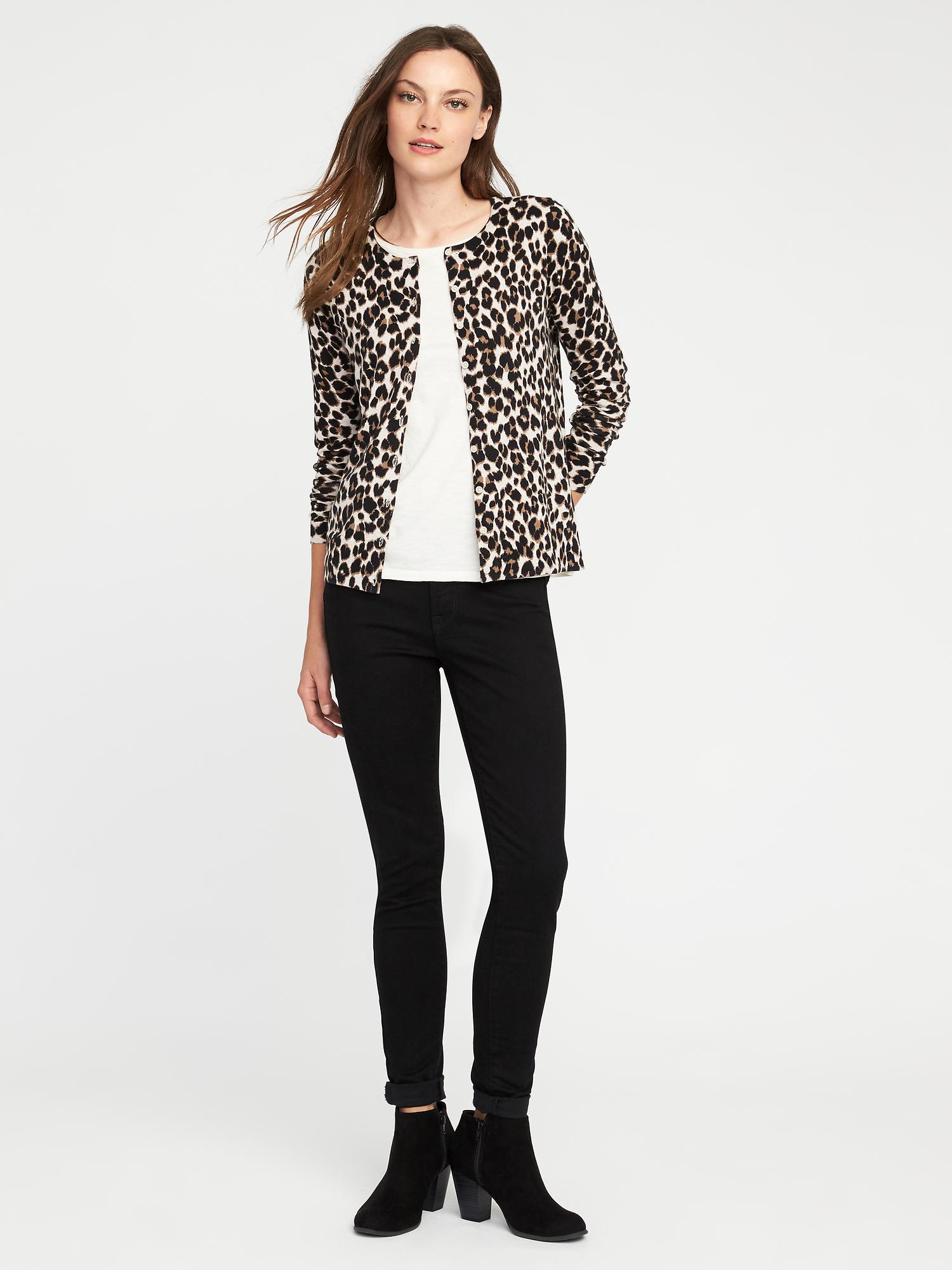 Classic Cheetah-Print Cardi for Women | Old Navy