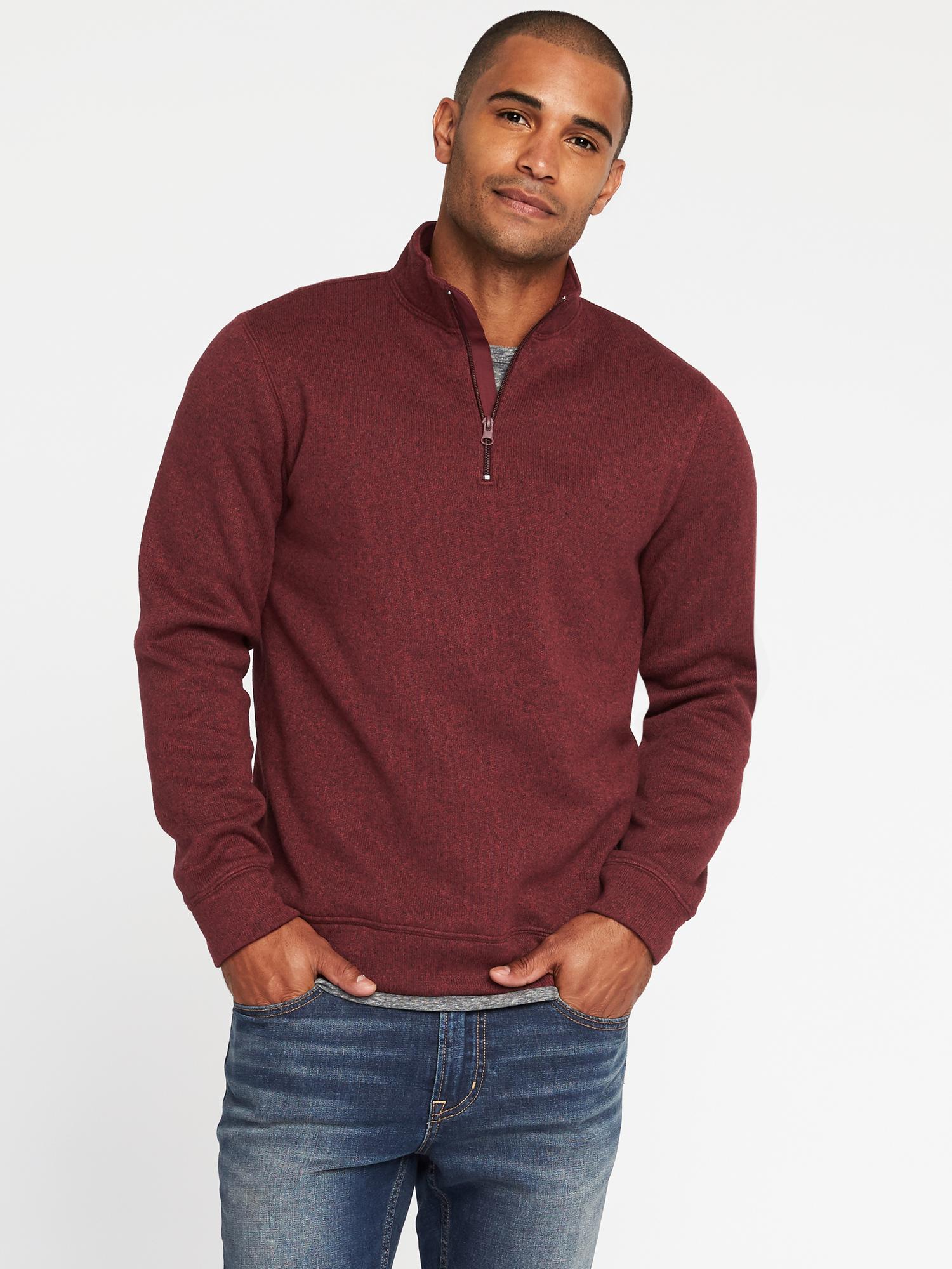 Sweater-Fleece 1/4-Zip Pullover for Men | Old Navy