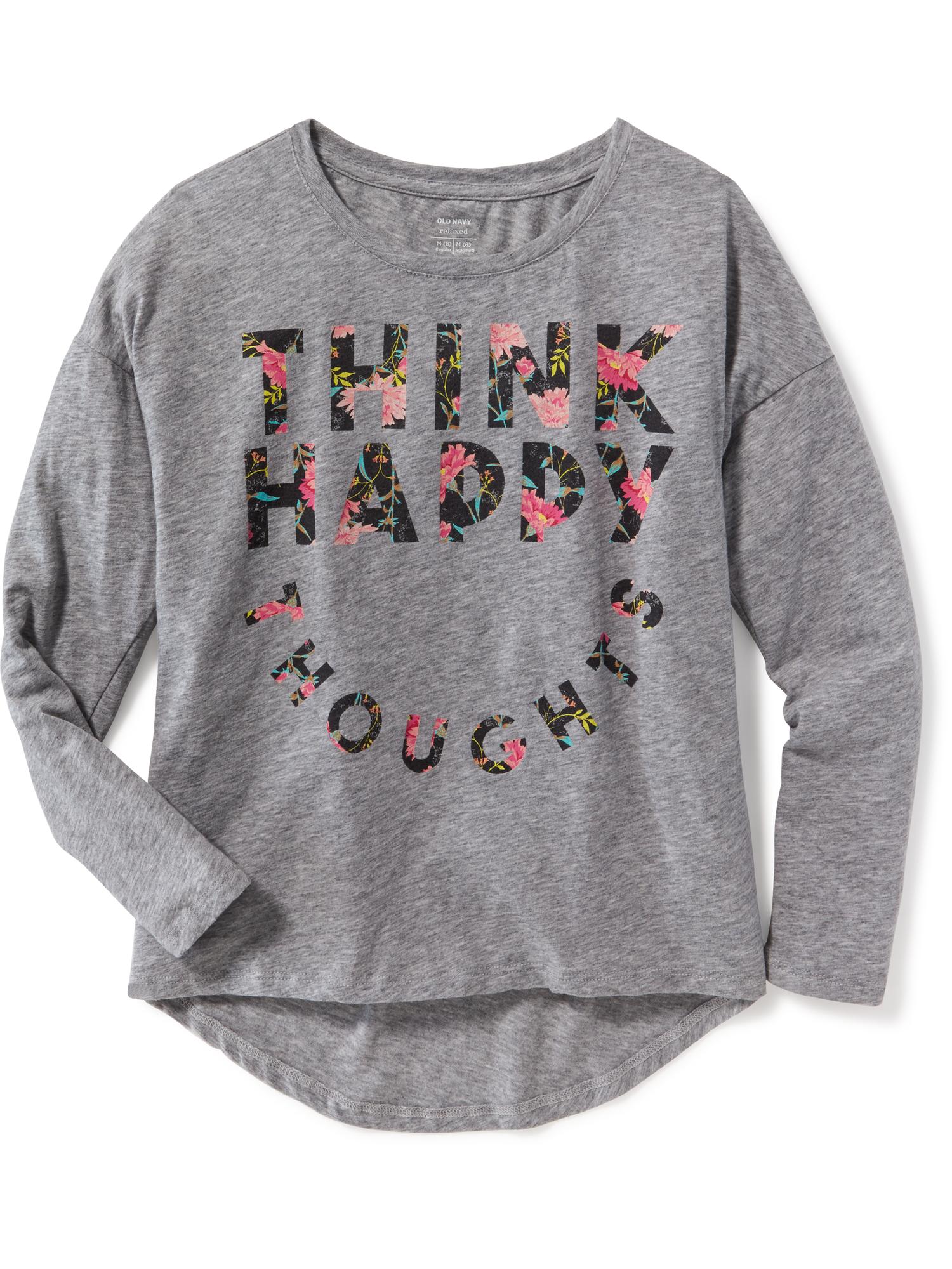 Relaxed Hi-Lo Scoop-Neck Tee for Girls | Old Navy