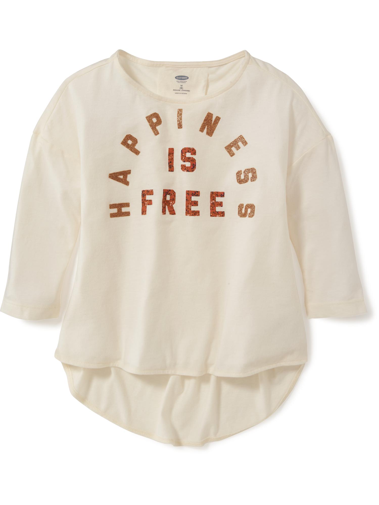 Pleated-Back Curved-Hem Top for Girls | Old Navy