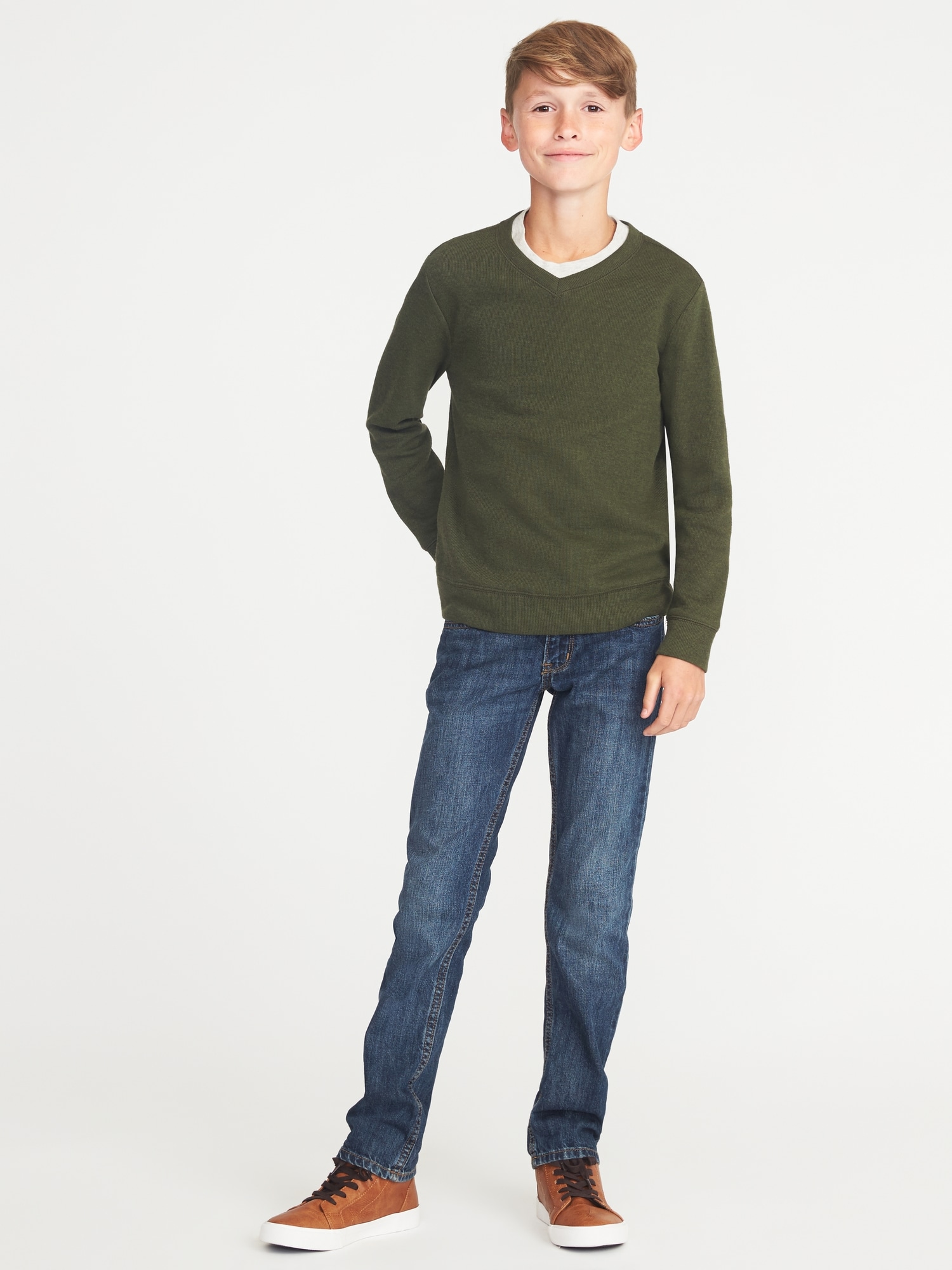 French-Rib V-Neck Sweater for Boys | Old Navy