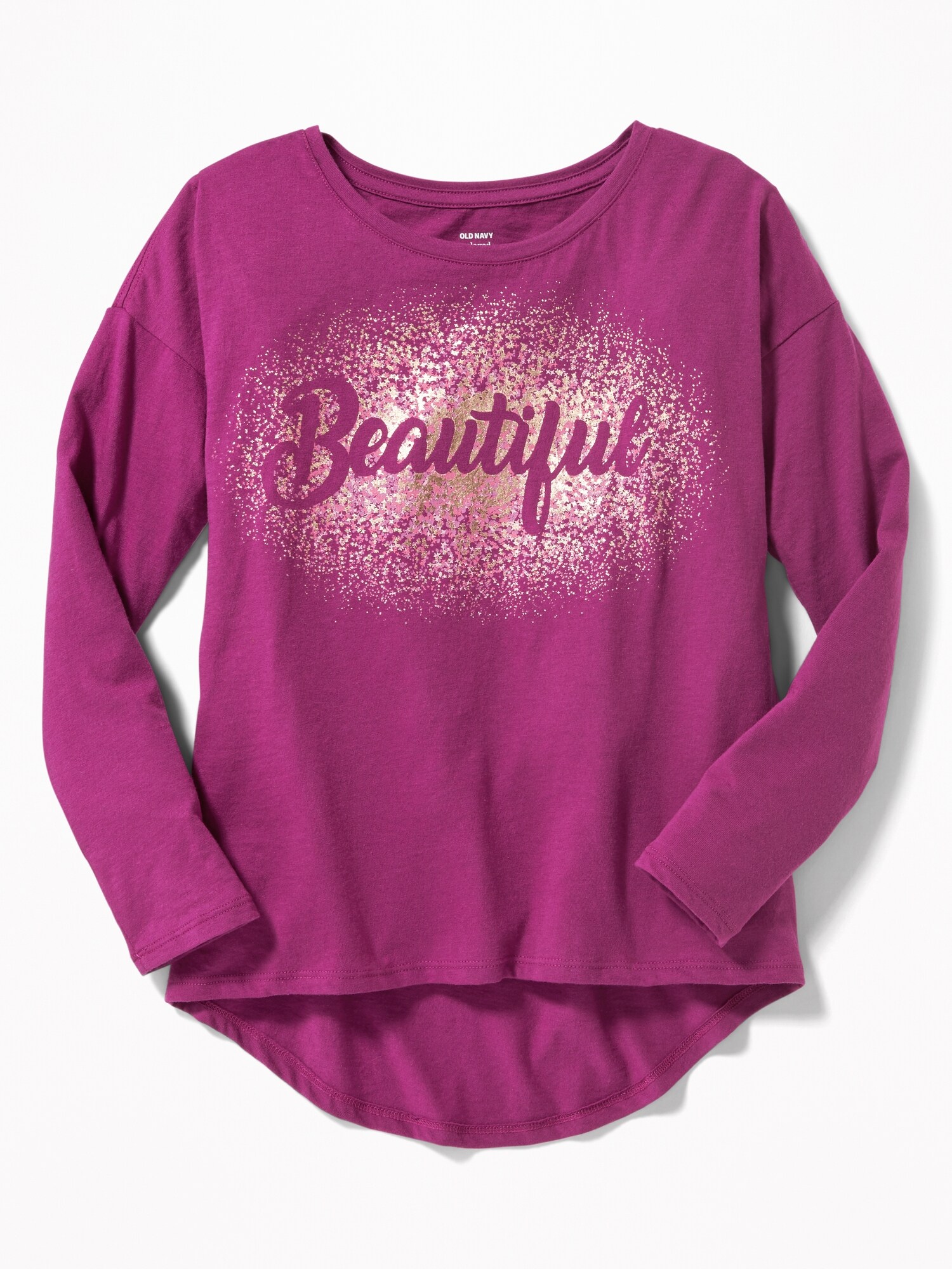 Relaxed Hi-Lo Scoop-Neck Tee for Girls | Old Navy