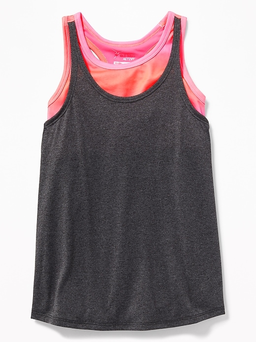 2-in-1 Twist-Back Performance Tank for Girls | Old Navy