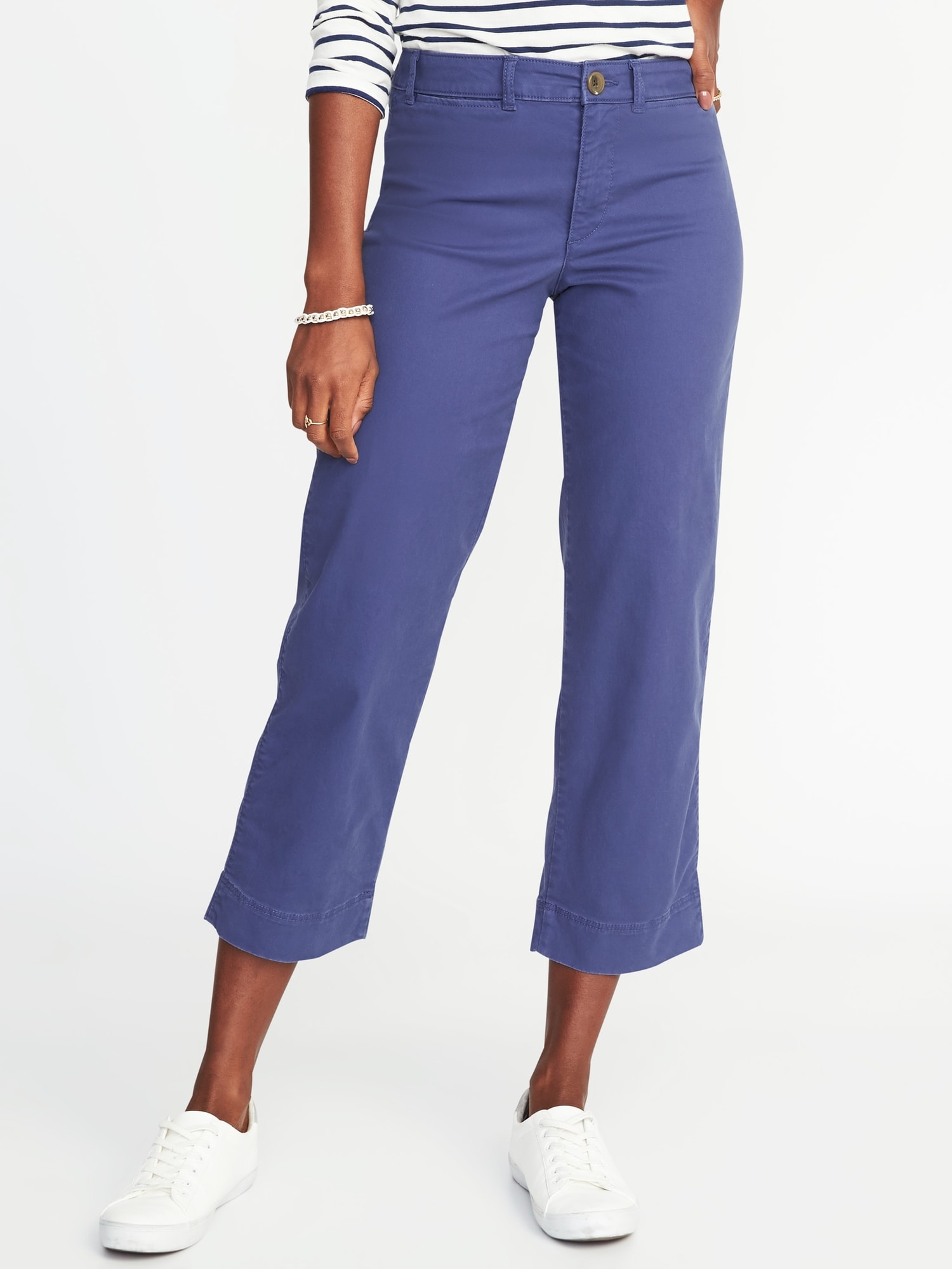 Mid-Rise Cropped Wide-Leg Chinos for Women | Old Navy