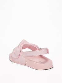 Vinyl Bow-Tie Slide Sandals For Toddler Girls | Old Navy