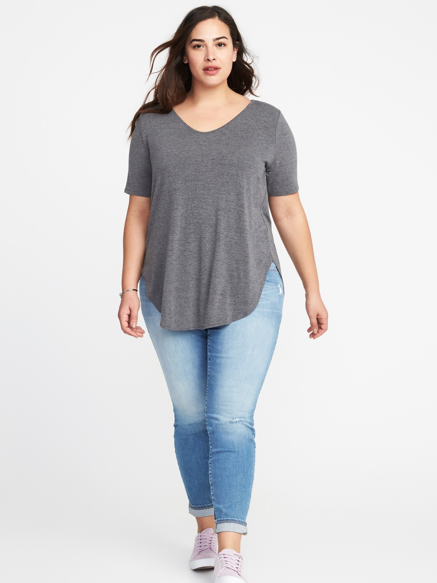 Plus-Size Curved-Hem Extra-Long Tunic | Old Navy
