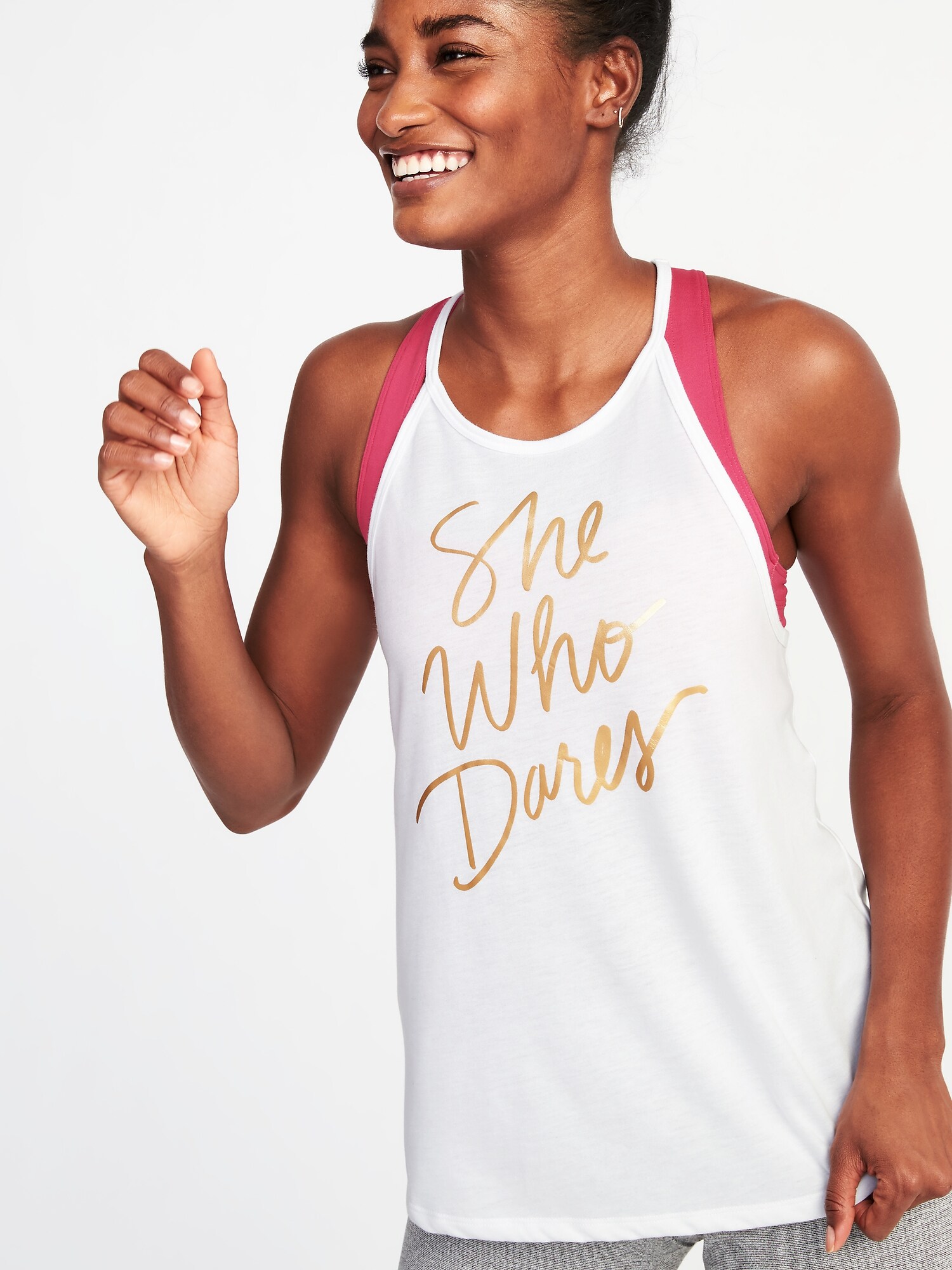 Loose-Fit Graphic Racerback Performance Tank for Women | Old Navy