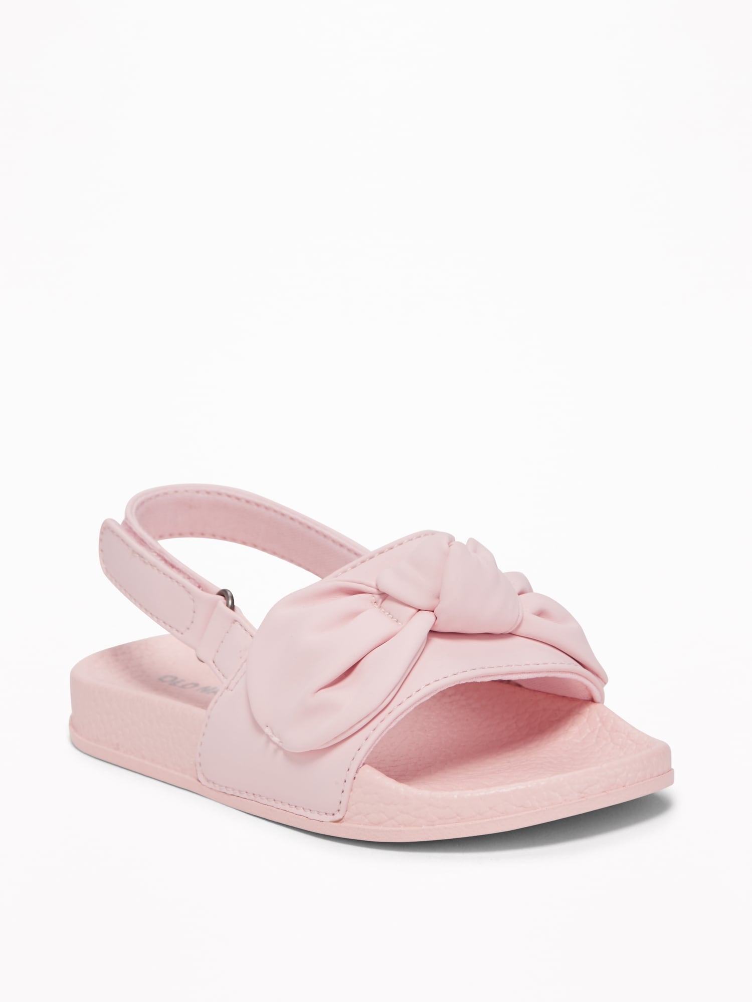 Vinyl Bow-Tie Slide Sandals For Toddler Girls | Old Navy