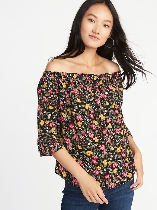 Floral Off-the-Shoulder Ruffle-Sleeve Blouse for Women | Old Navy