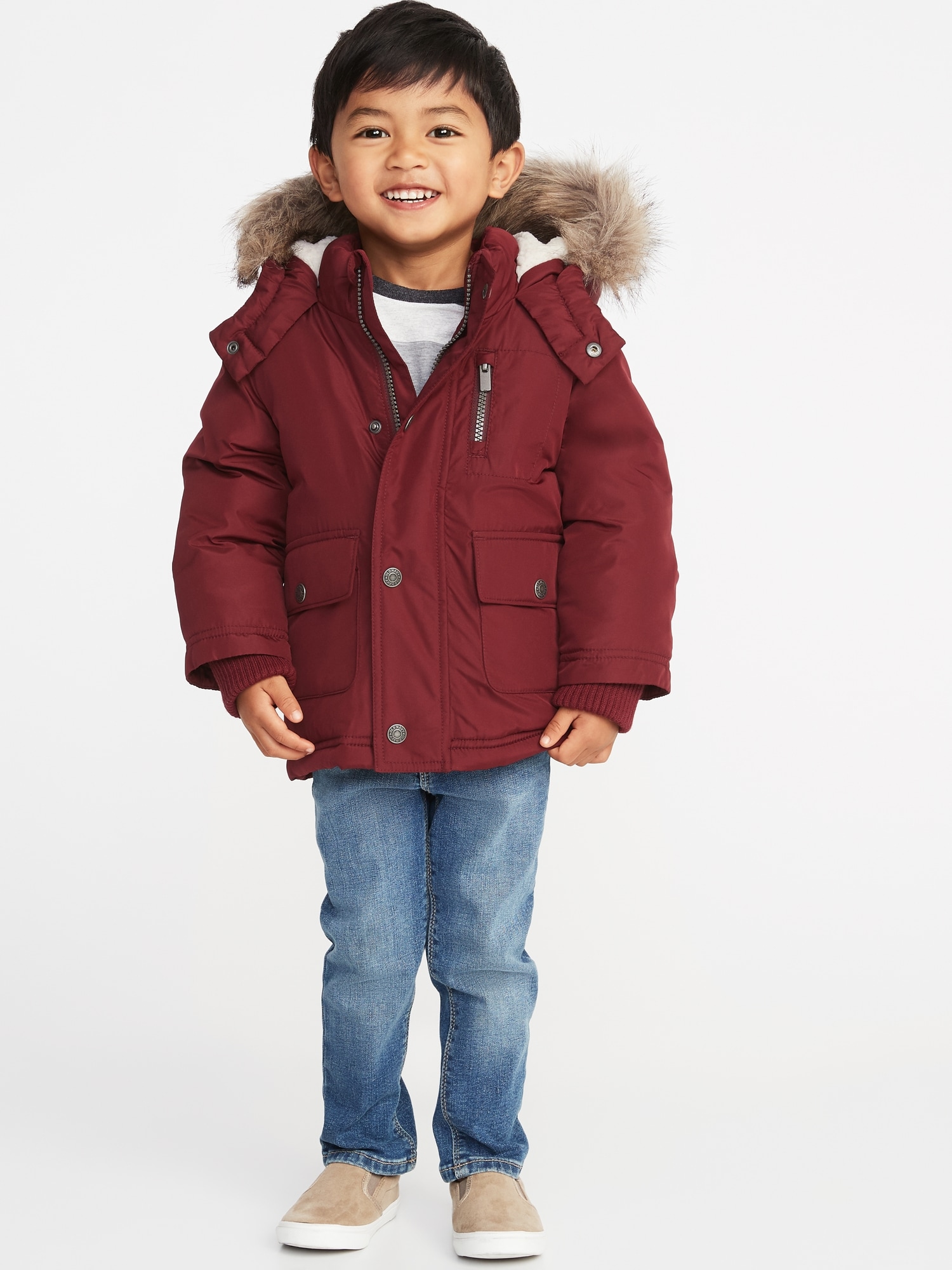 Hooded Faux-Fur Trim Snow Jacket for Toddler Boys | Old Navy