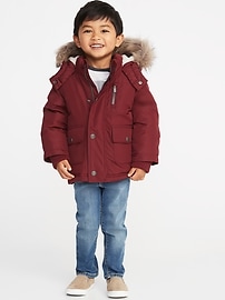 Hooded Faux-Fur Trim Snow Jacket for Toddler Boys | Old Navy