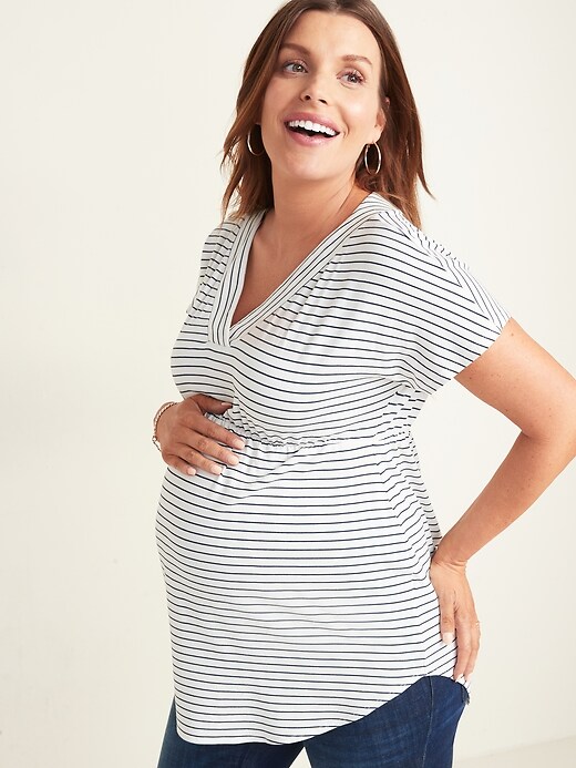 Maternity Luxe V-Neck Tunic Tee | Old Navy