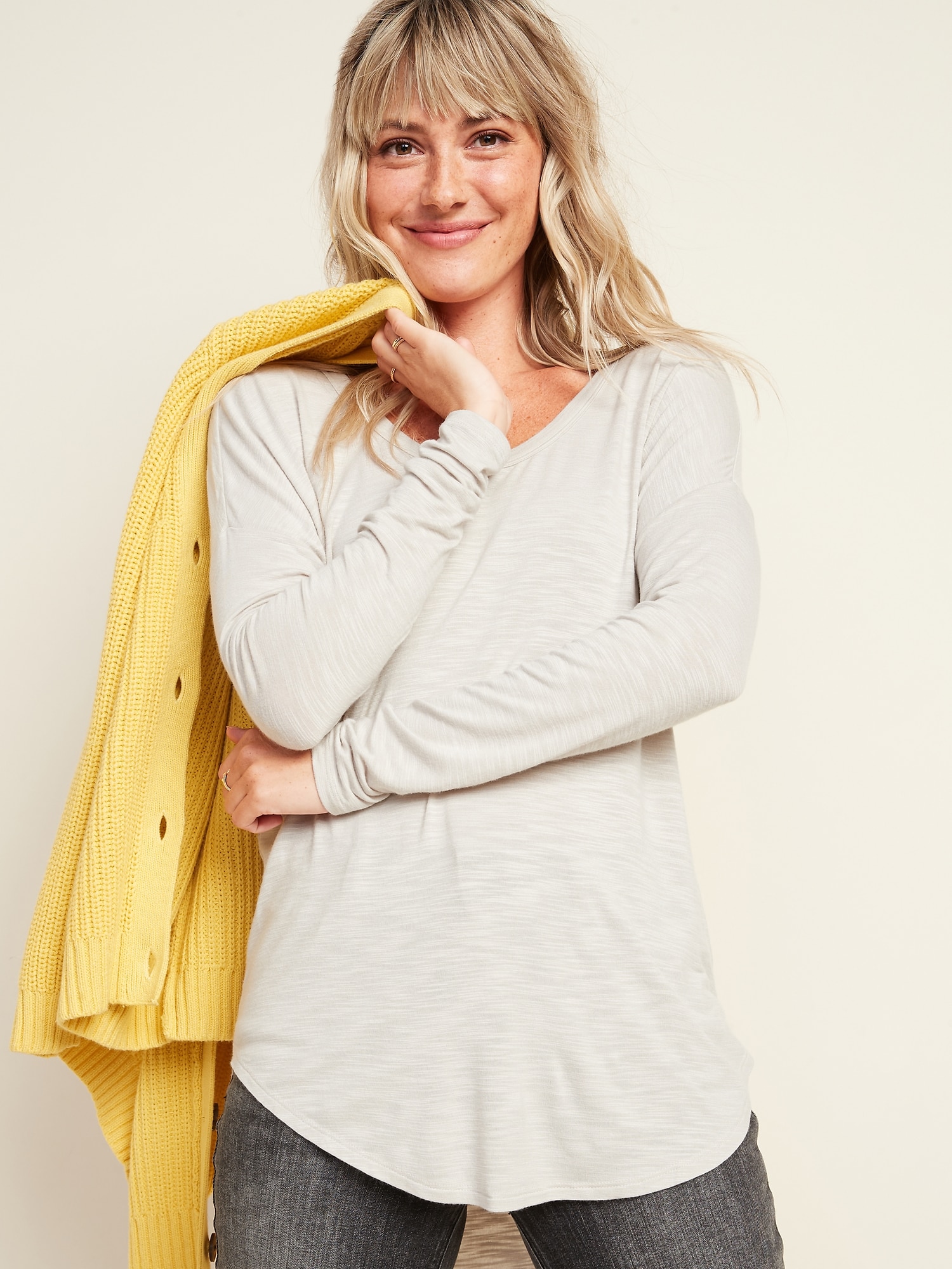 Loose Luxe Slub-Knit Tunic Tee | Old Navy