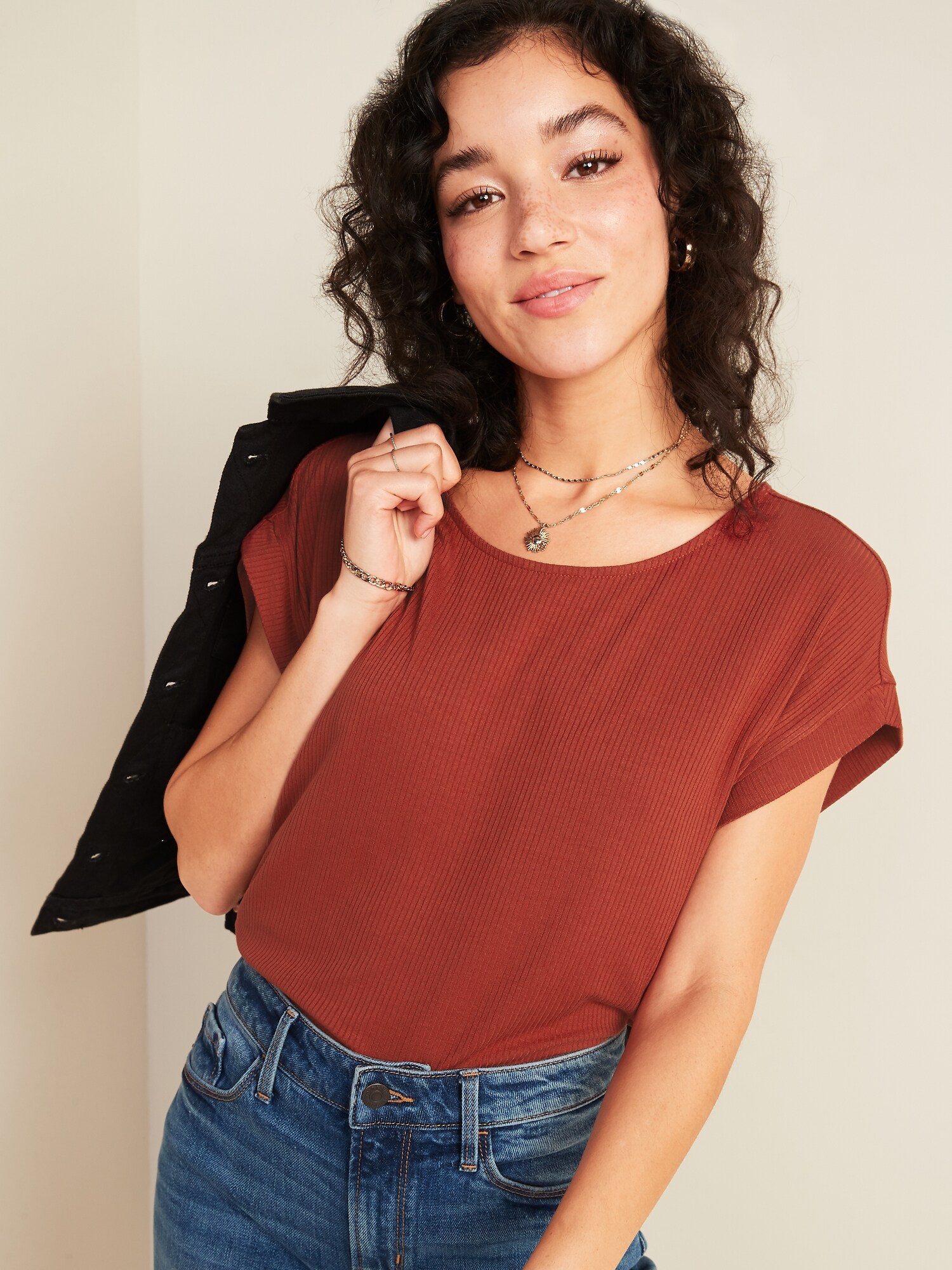 Rib-Knit Dolman-Sleeve Top | Old Navy