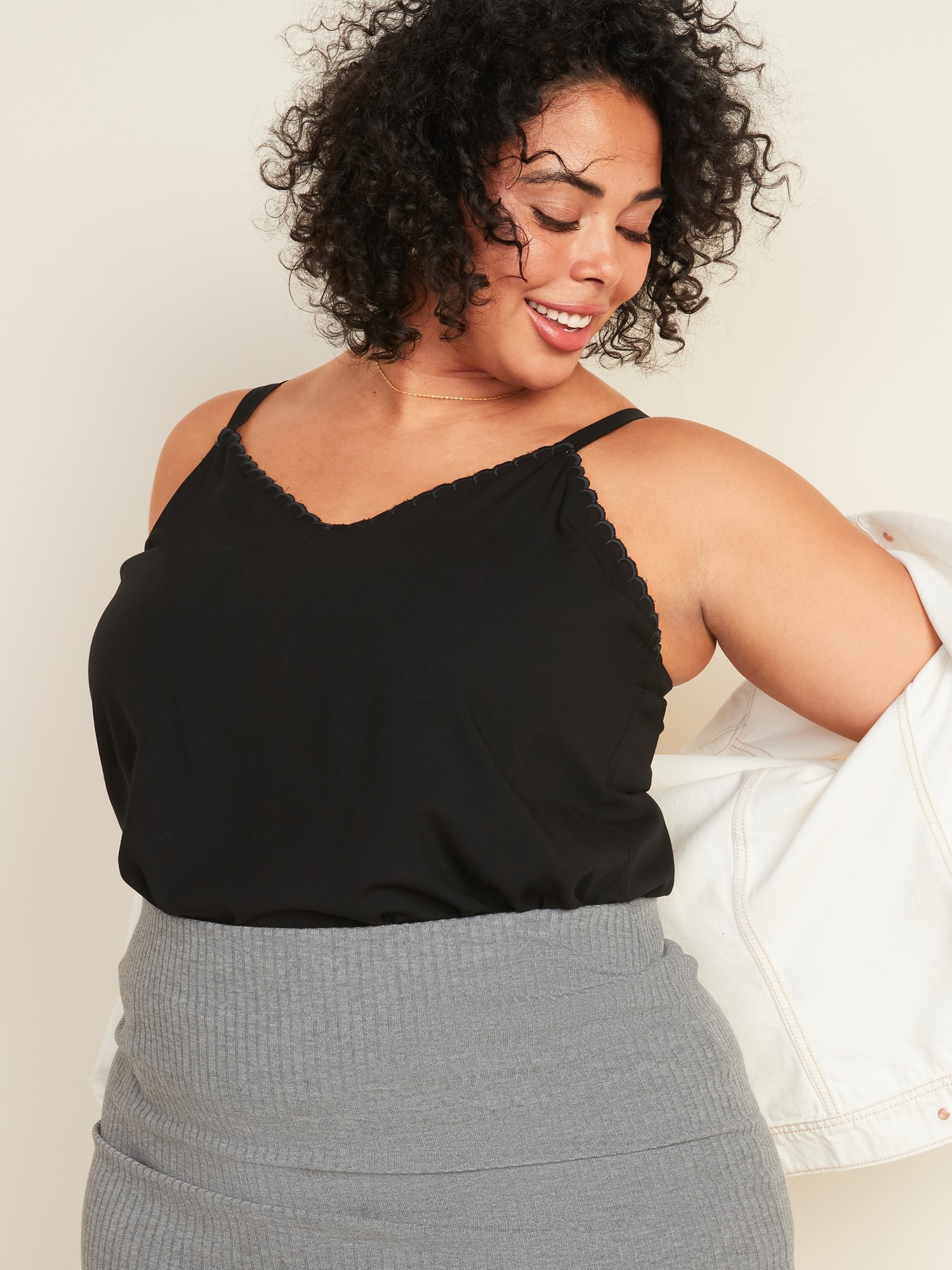 Scalloped-Edge Plus-Size Cami | Old Navy