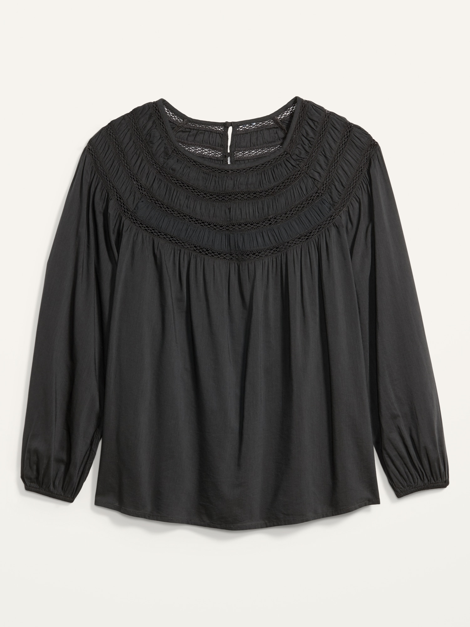 Oversized Ladder-Lace Yoke Blouse for Women | Old Navy