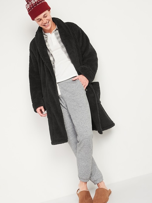 Cozy Sherpa Tie-Belt Robe for Men | Old Navy