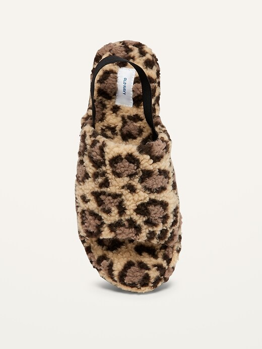 Fluffy Sherpa Open-Toe Platform Slippers For Women | Old Navy
