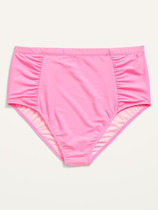 High-Waisted Secret-Smooth Ruched Plus-Size Swim Bottoms | Old Navy