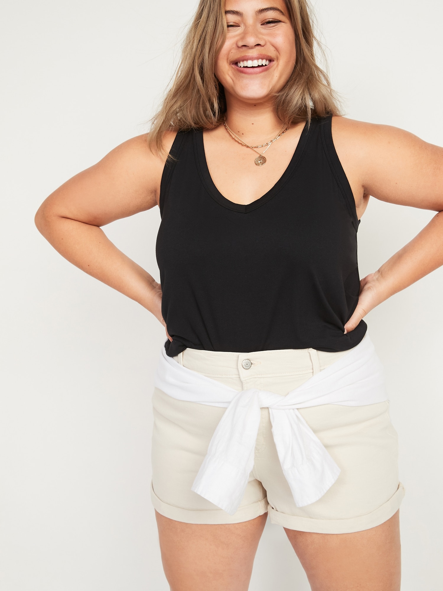 Luxe Plus-Size V-Neck Tank Top | Old Navy