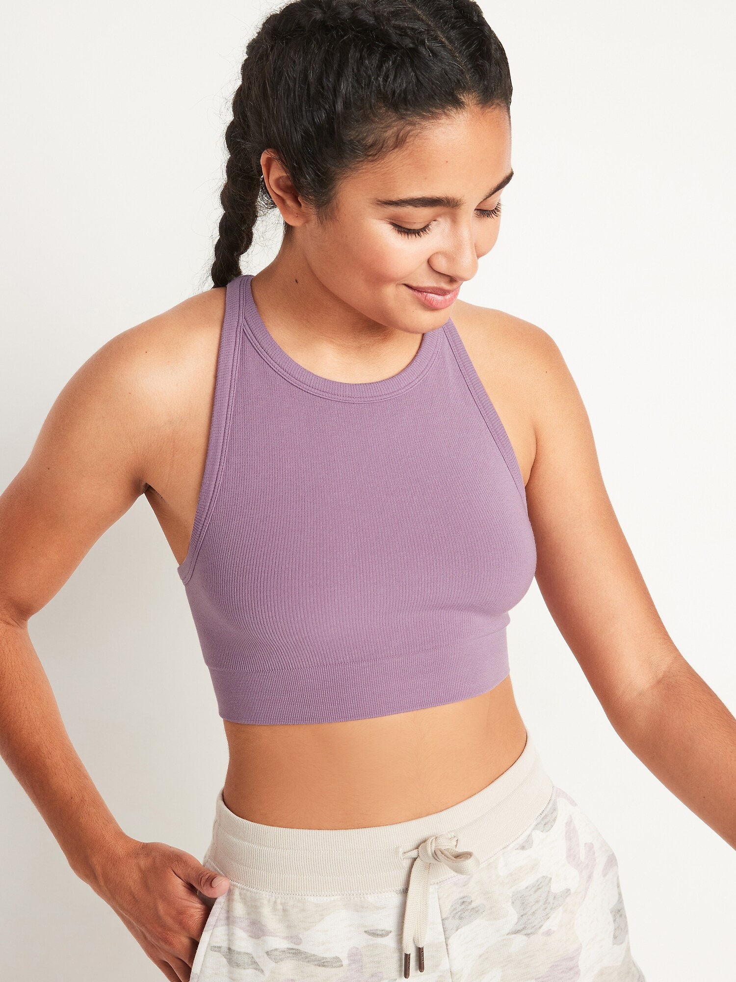 Light Support Seamless Long-Line Sports Bra | Old Navy