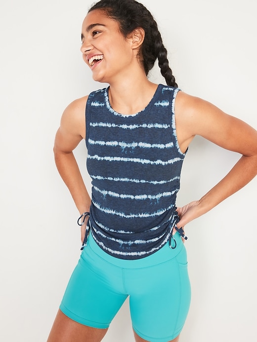 Old Navy - UltraLite Rib-Knit Side-Cinch Cropped Tank Top for Women