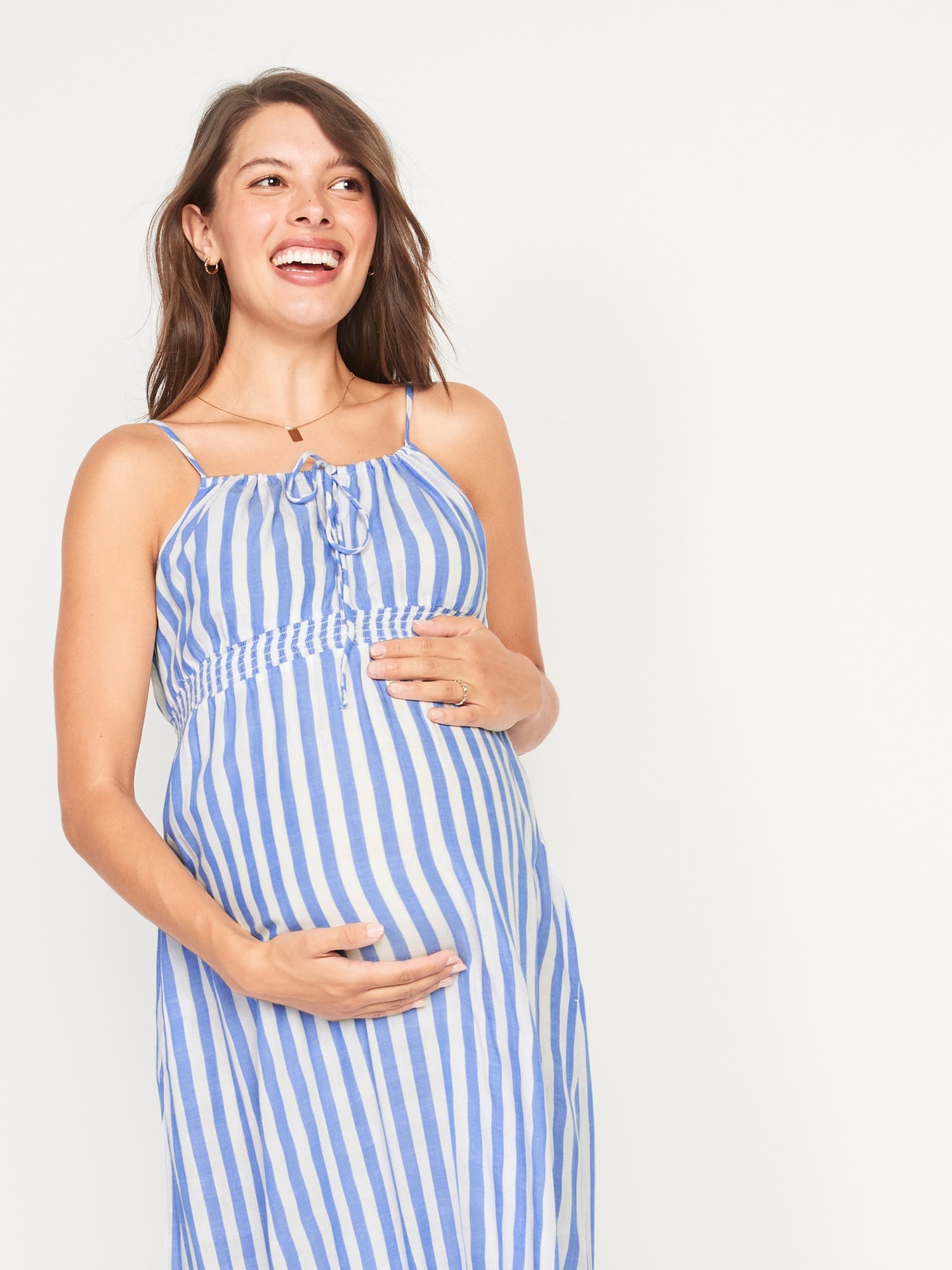 Maternity Striped Tiered Maxi Sundress | Old Navy