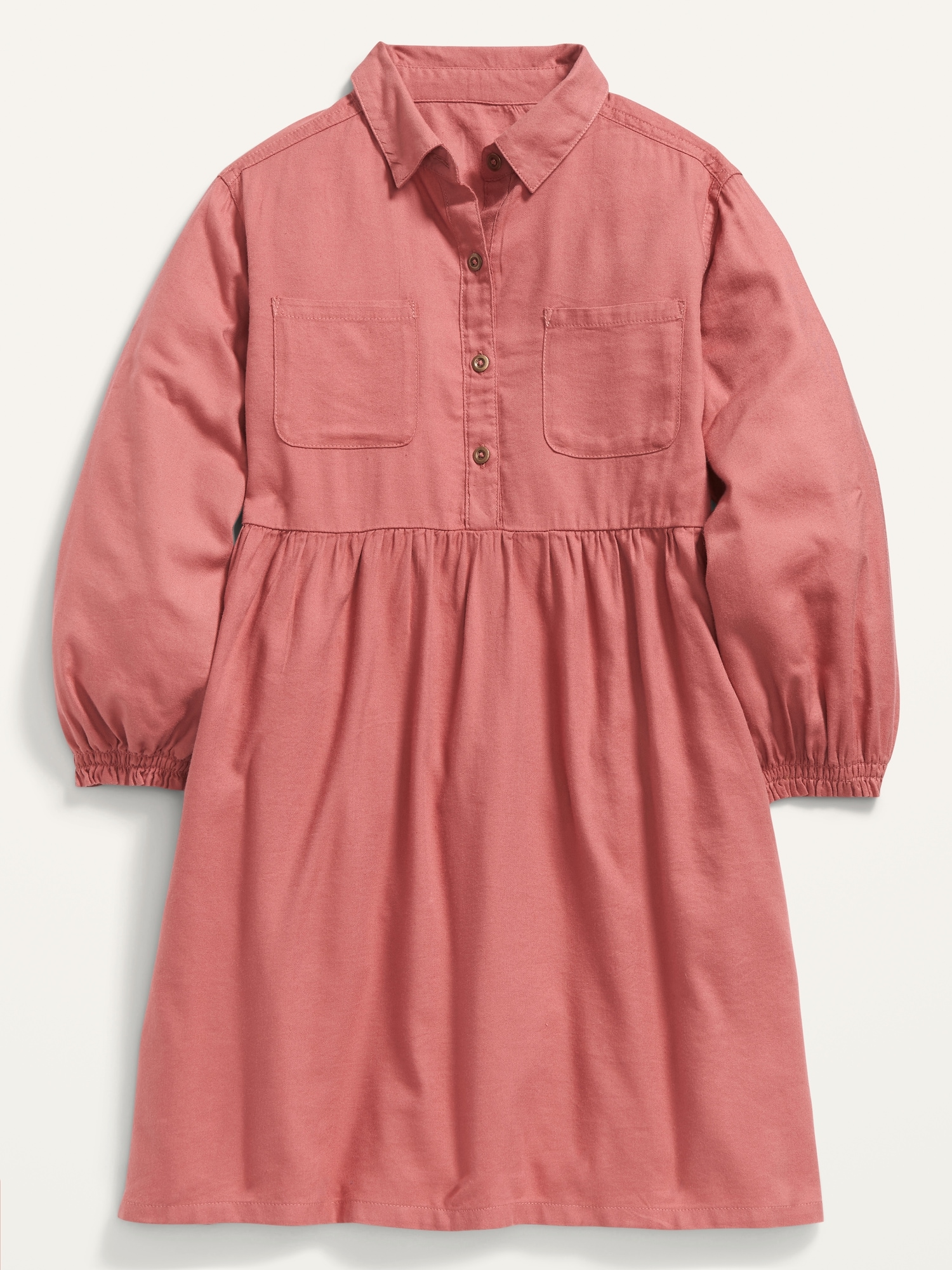 Twill Long-Sleeve Shirt-Dress for Girls | Old Navy