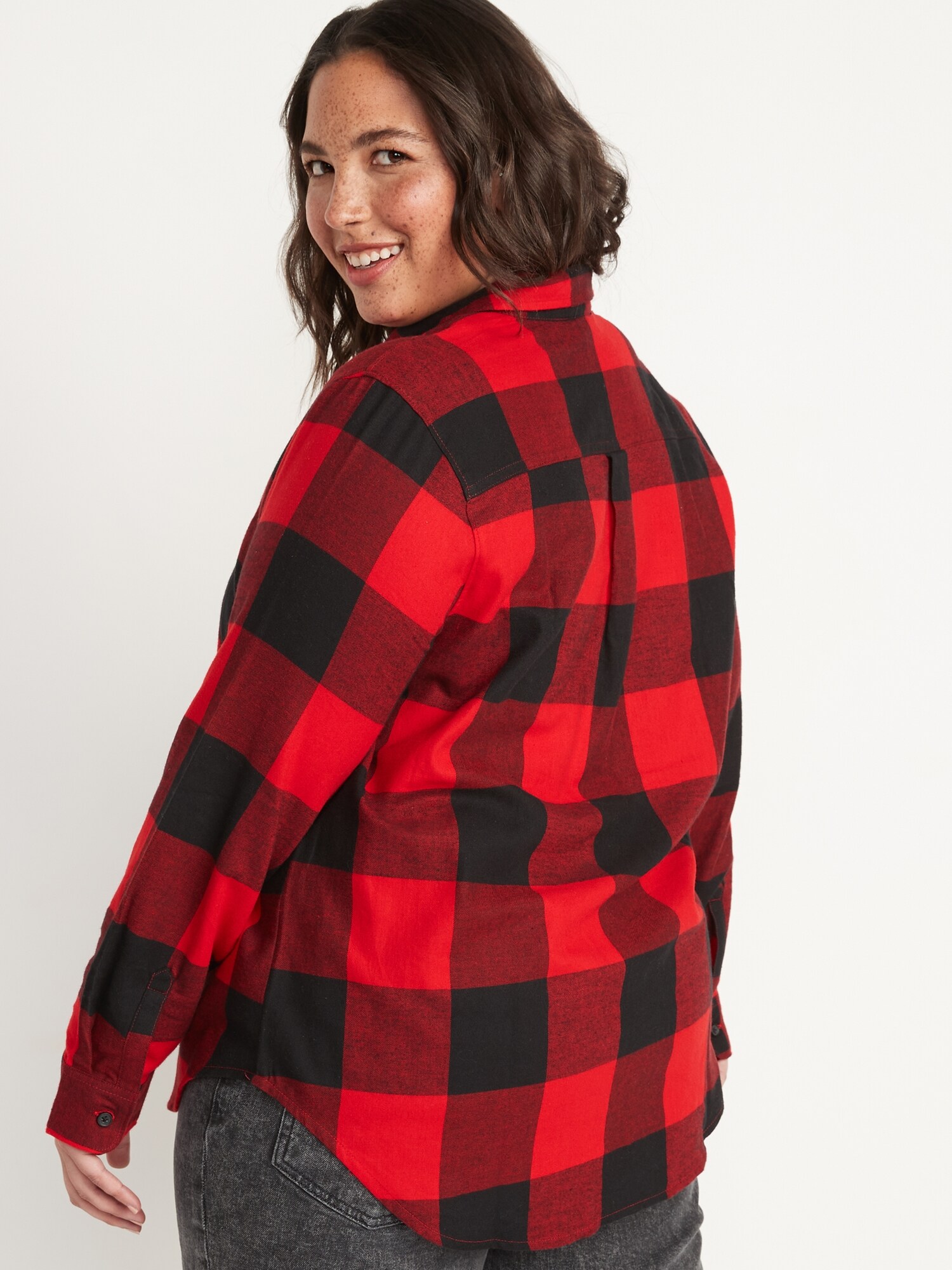 Long Sleeve Plaid Flannel Shirt For Women Old Navy