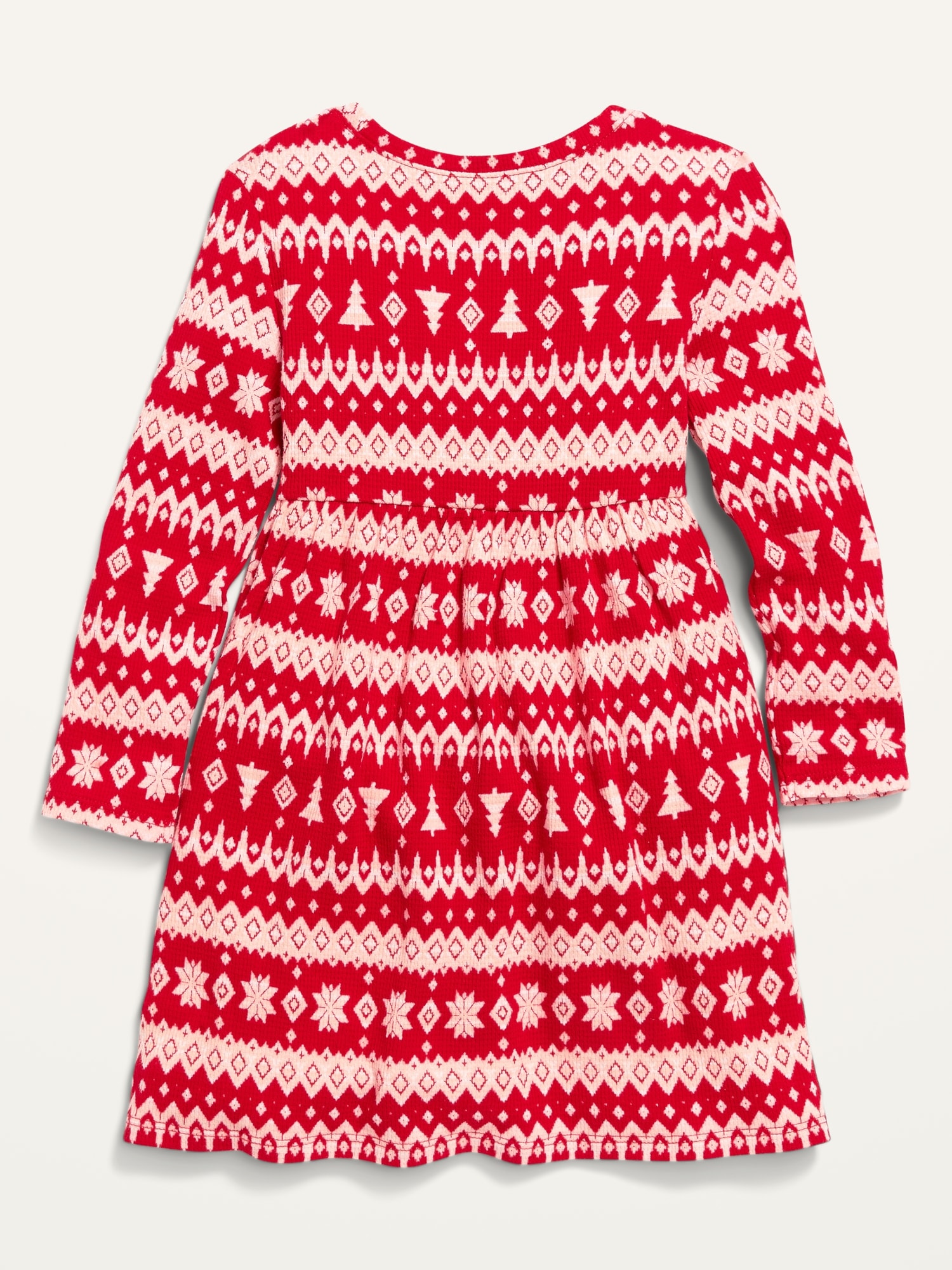 Fit & Flare Long-Sleeve Fair Isle Thermal Dress for Toddler Girls | Old ...