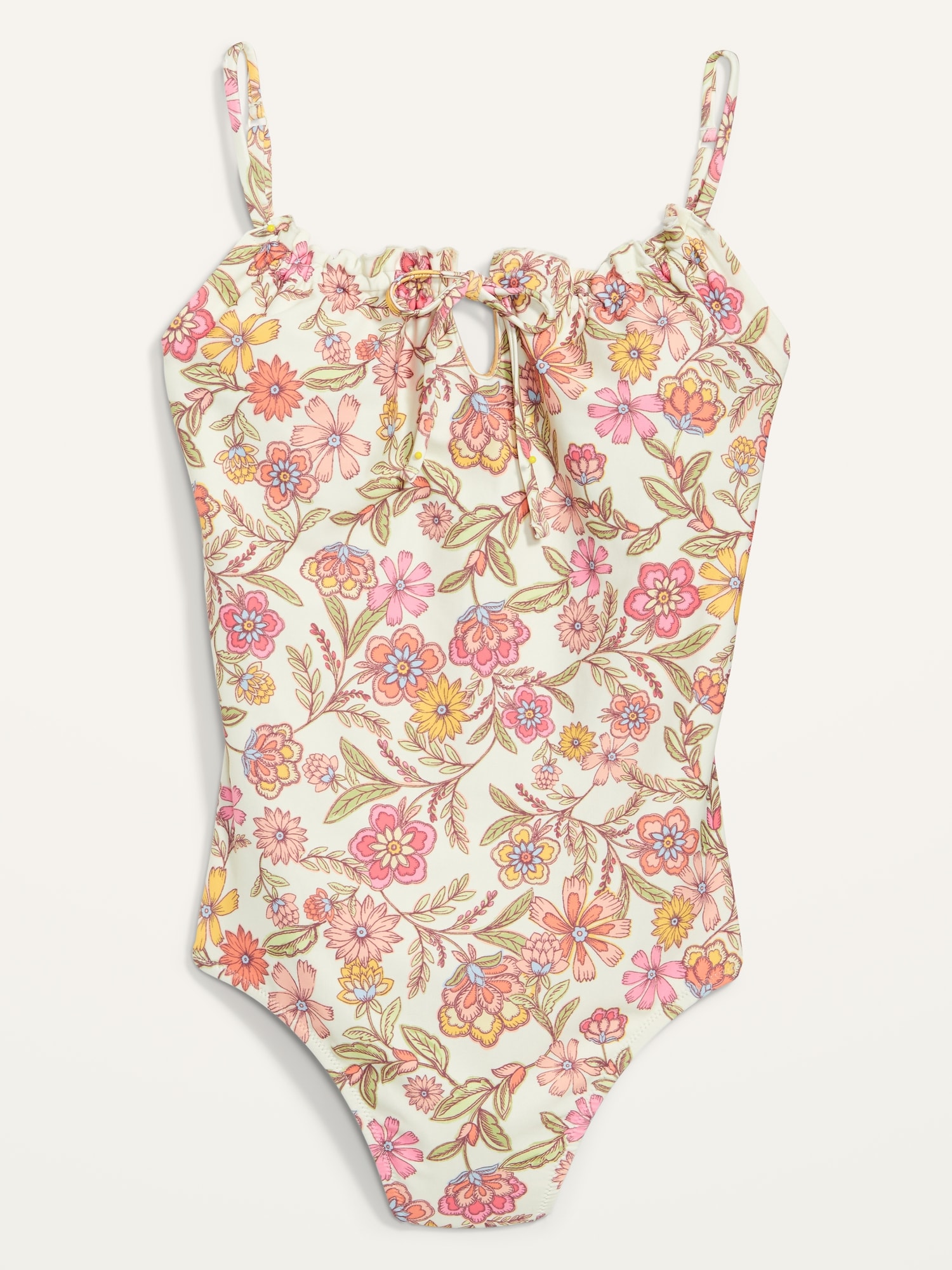 Gathered Keyhole One-Piece Swimsuit | Old Navy